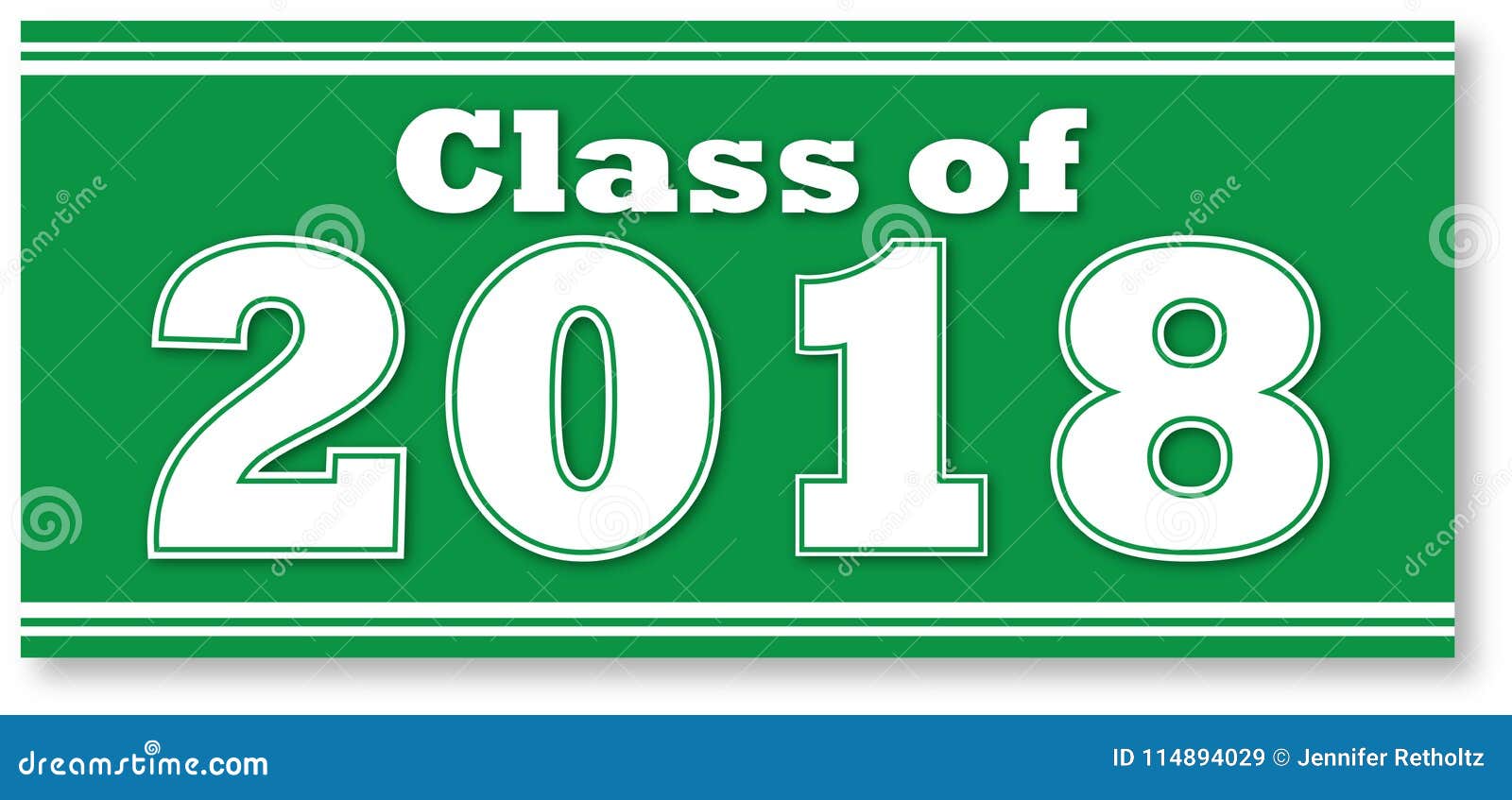 Green Class of 2018 Banner stock illustration. Illustration of gold ...