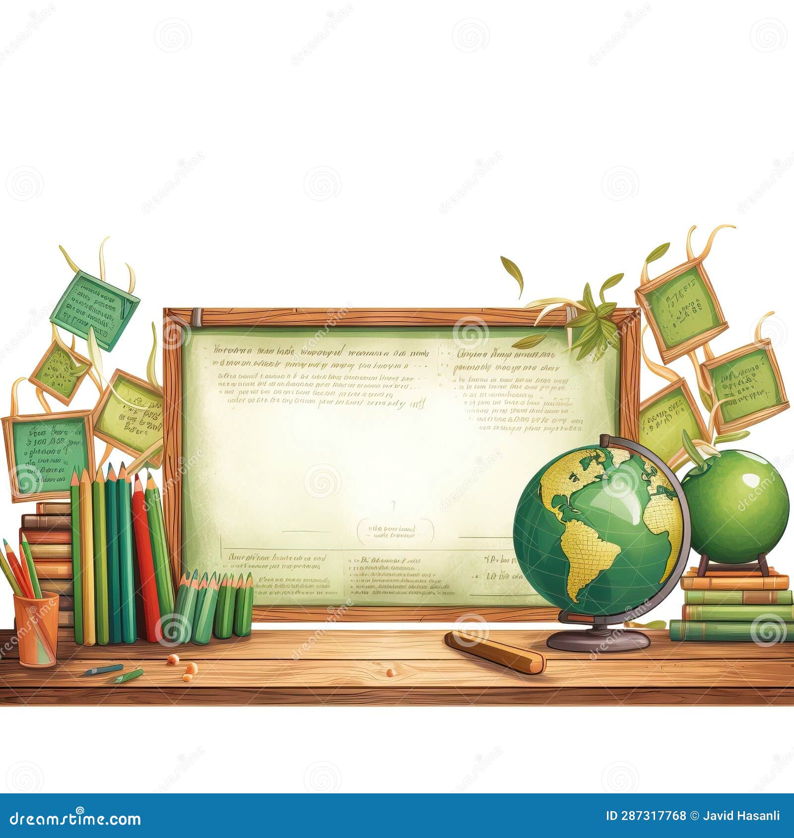 Green Class Board, School Classroom High Quality Ai Image Generated ...