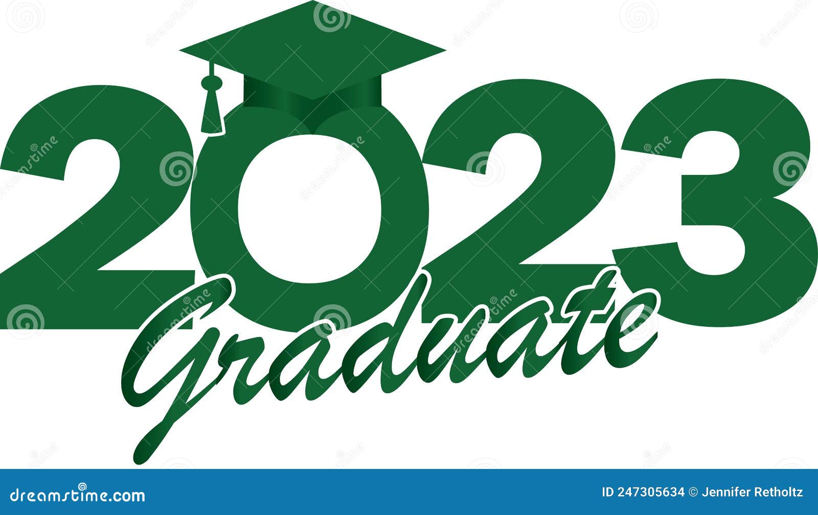 Green Class of 2023 Graduate Stock Vector - Illustration of academic ...