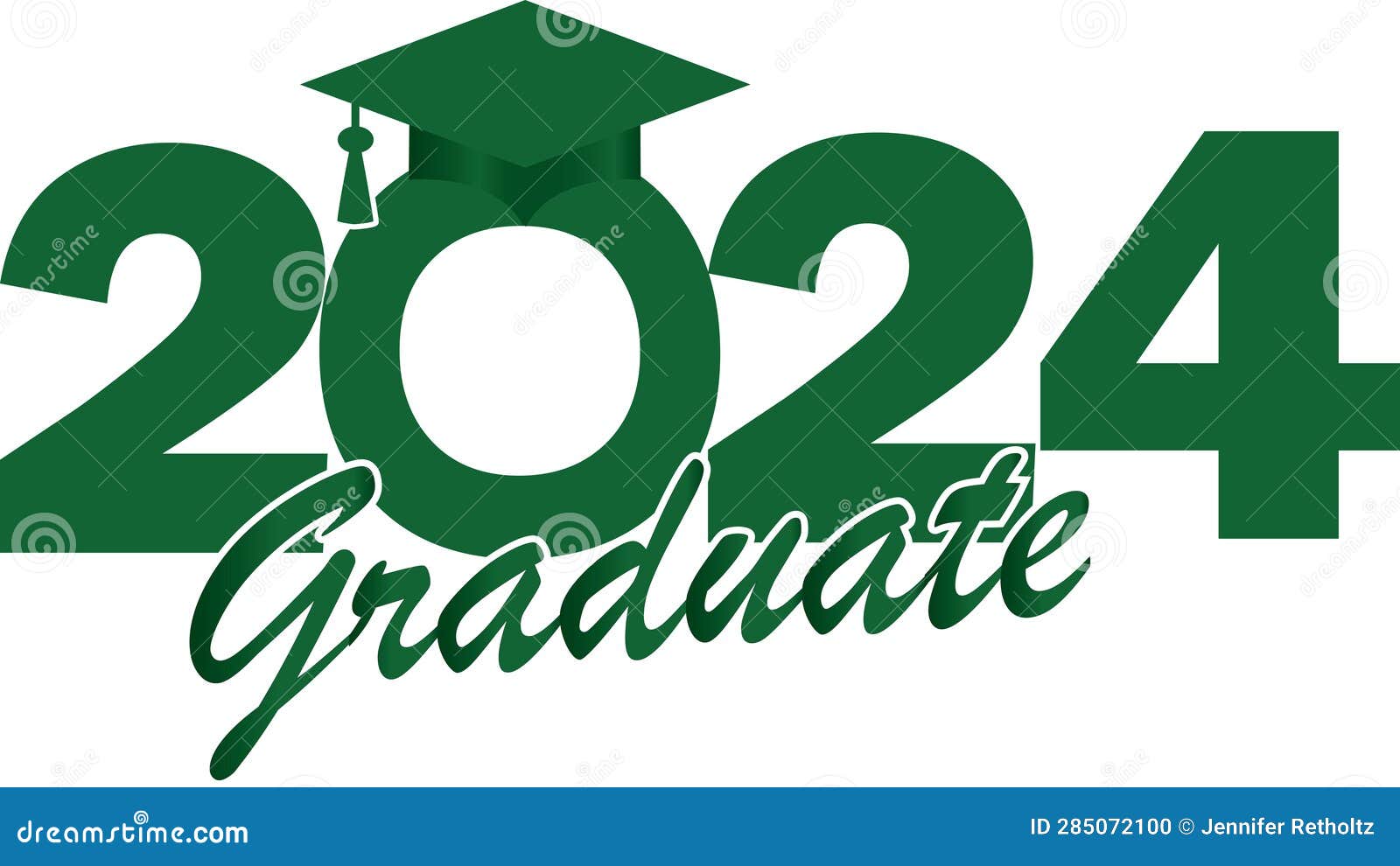 2024 Graduate College, High School Or University Cap With Gold Congrats ...