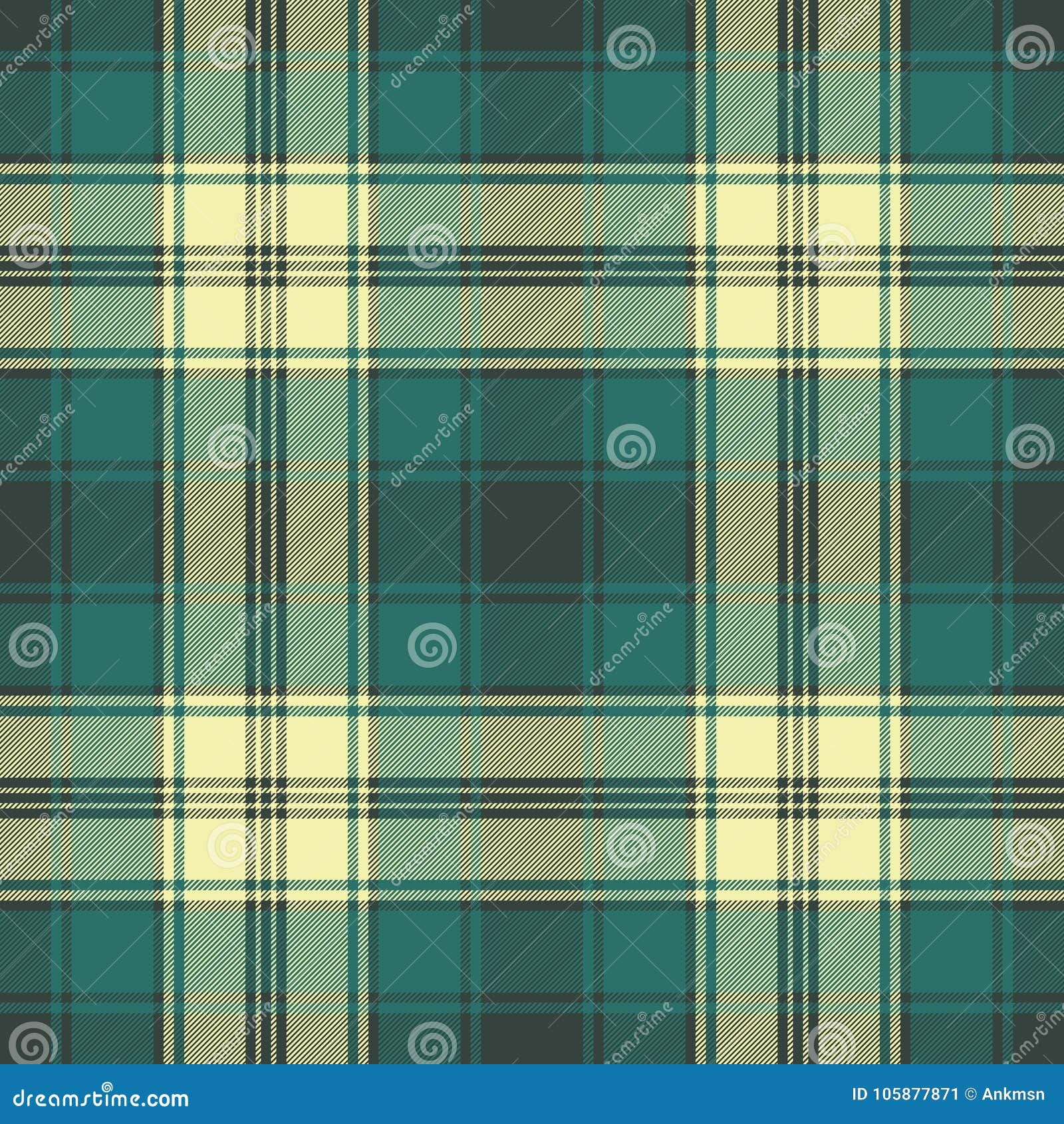 Green Classic Plaid Seamless Pattern Stock Vector - Illustration of ...