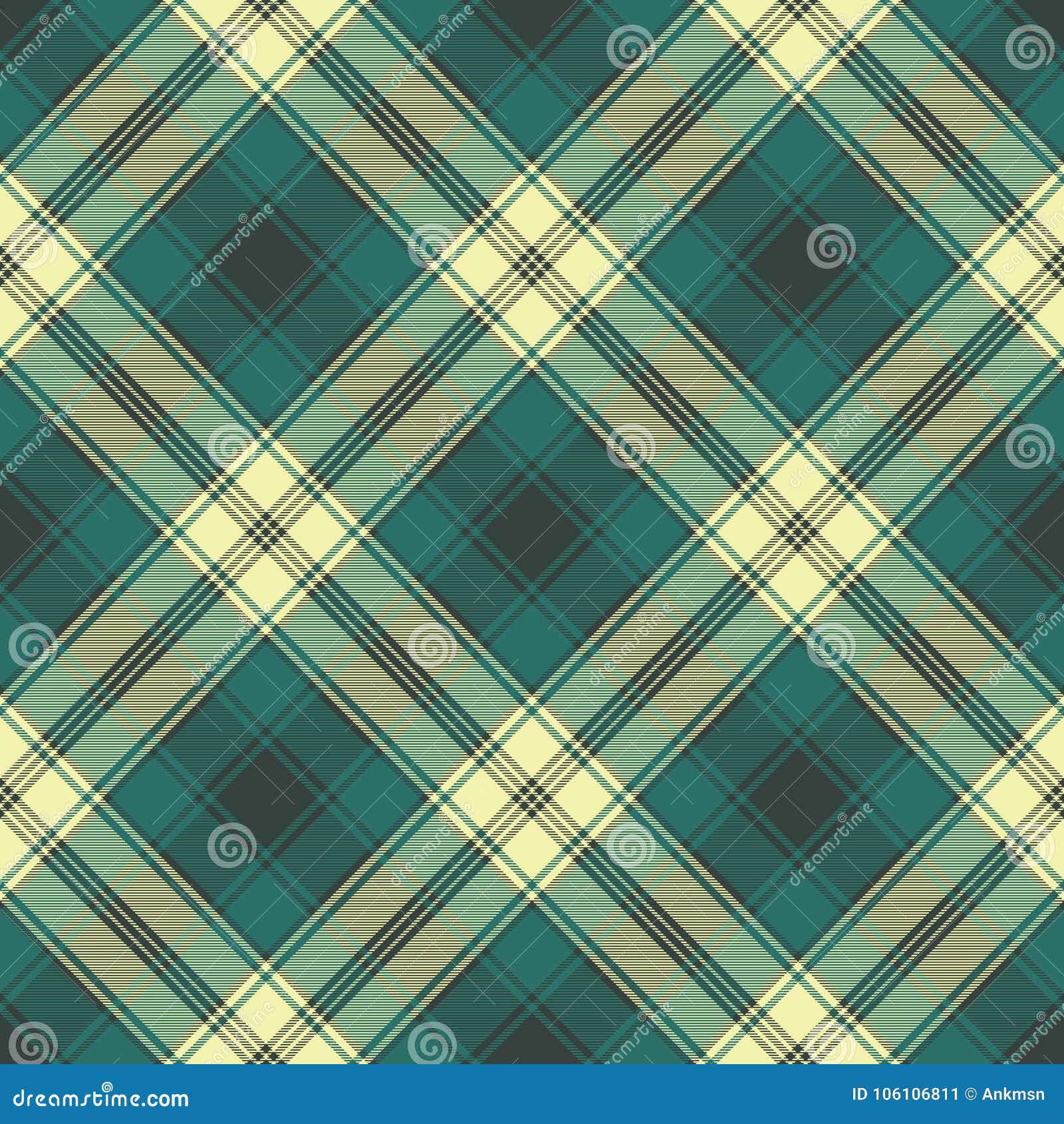 Green Classic Plaid Seamless Pattern Stock Vector - Illustration of ...