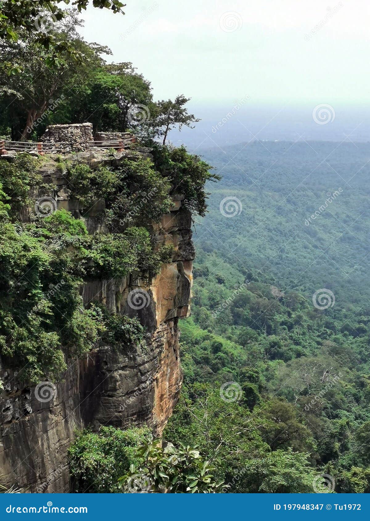 Green Cliff, Green Forest, High View from Mountain Stock Image - Image ...