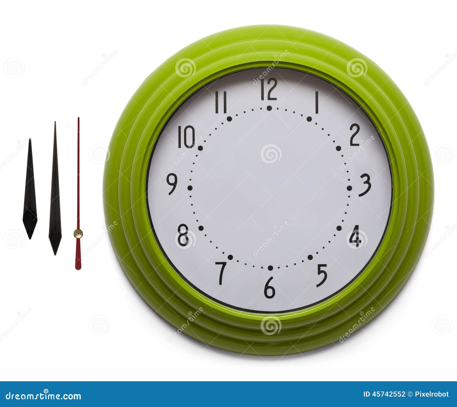 Green Clock stock photo. Image of clock, hand, deadline - 45742552