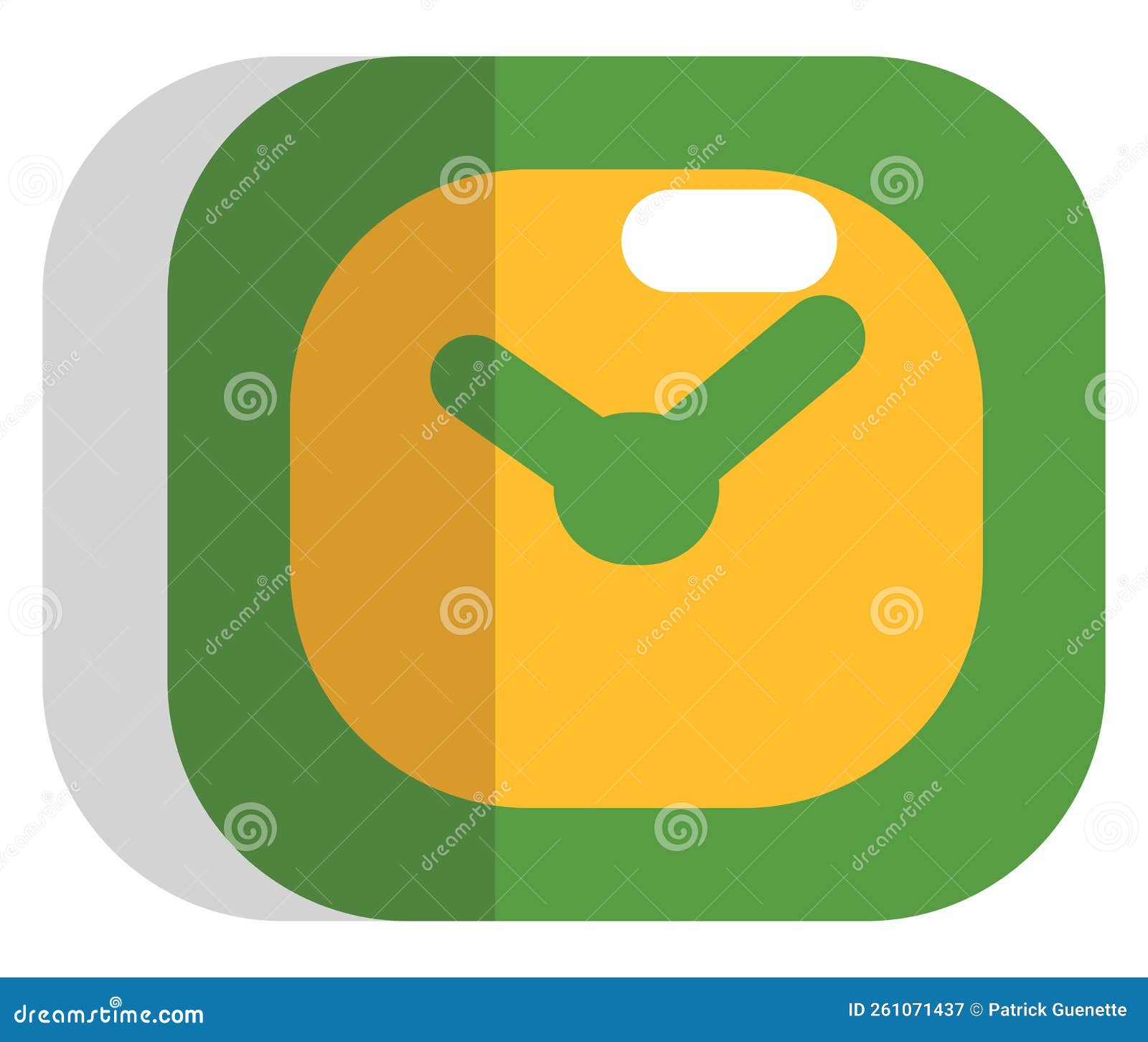 Green clock, icon stock vector. Illustration of blue - 261071437