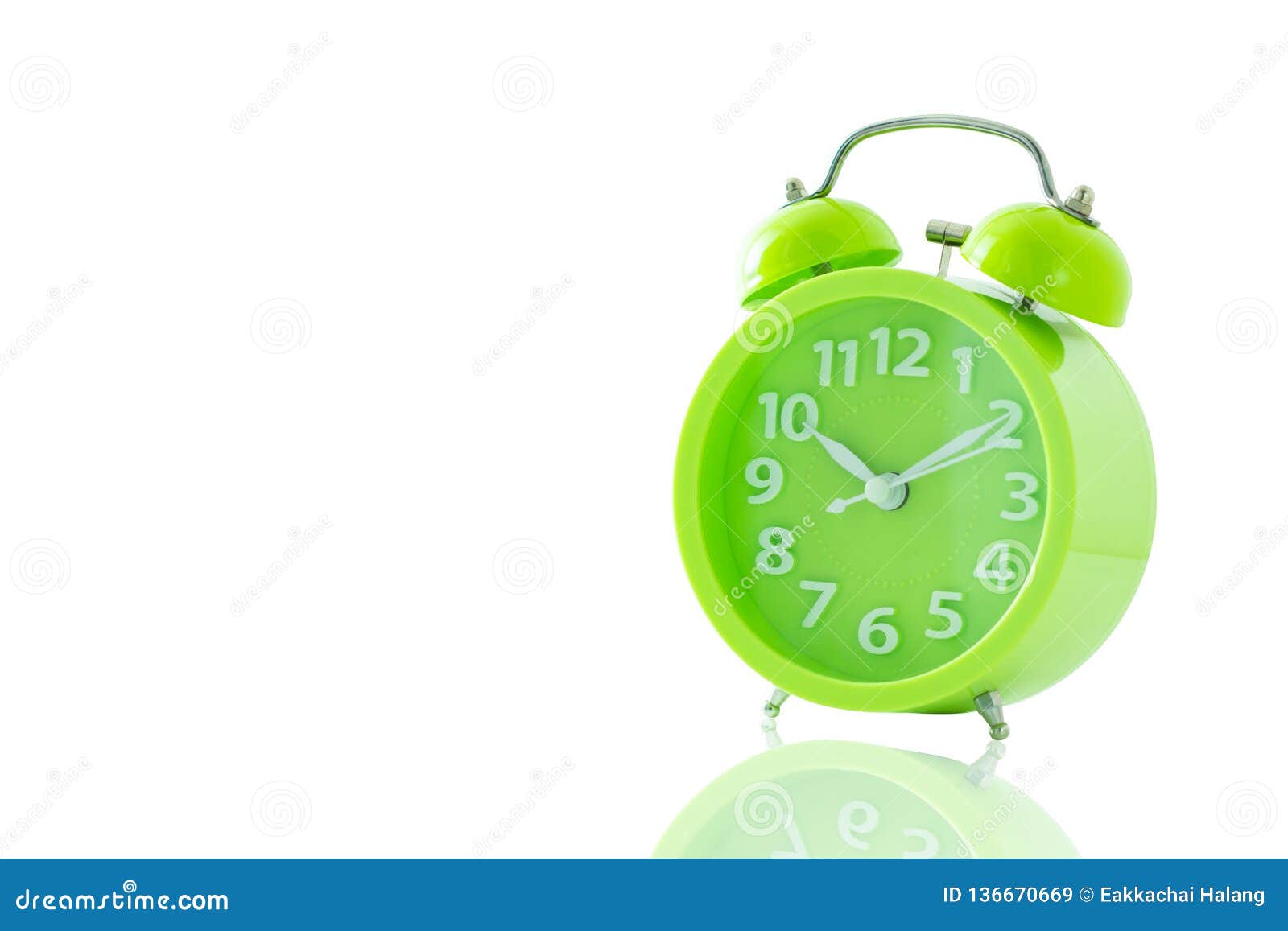 Green Clock Isolated on White Background Stock Image - Image of design ...