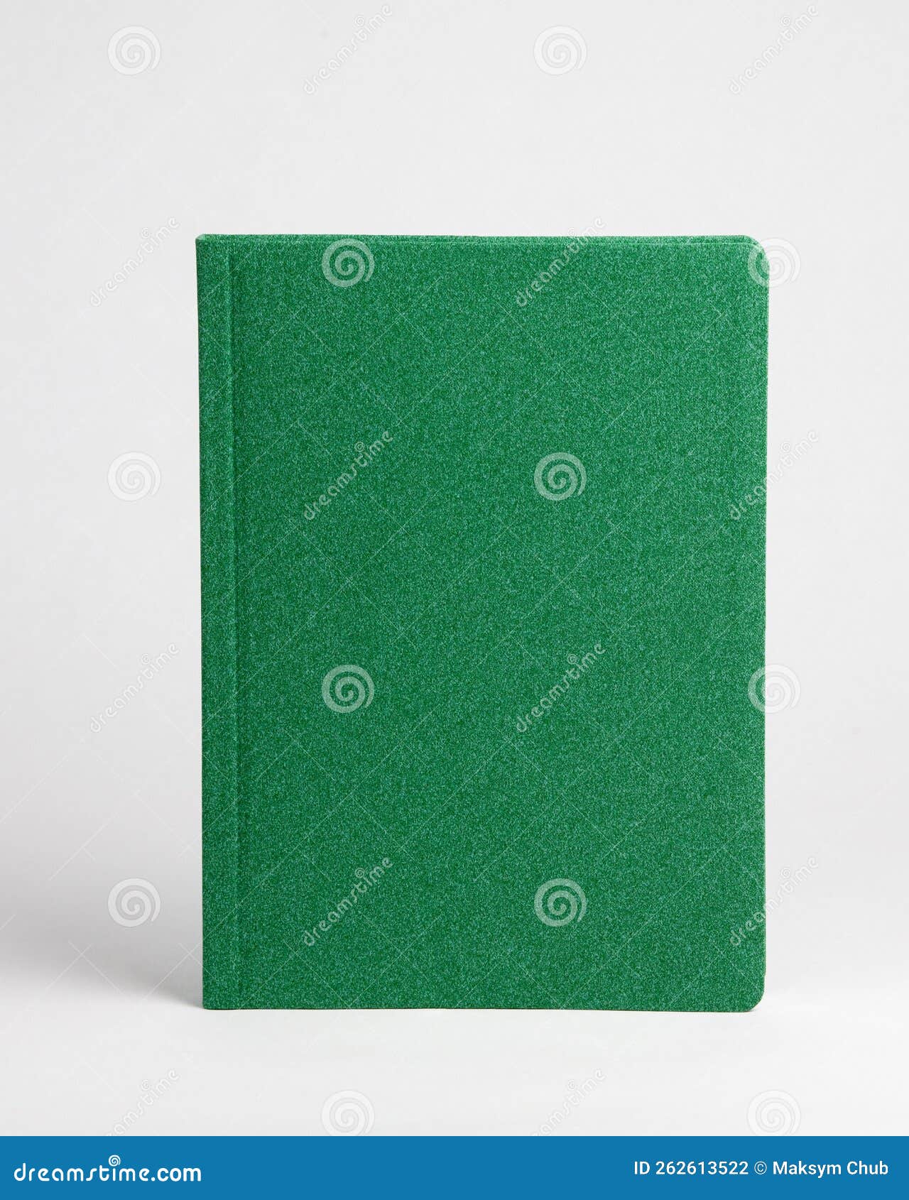 A Green Closed Diary Stands on a Table on a White Background. Front ...