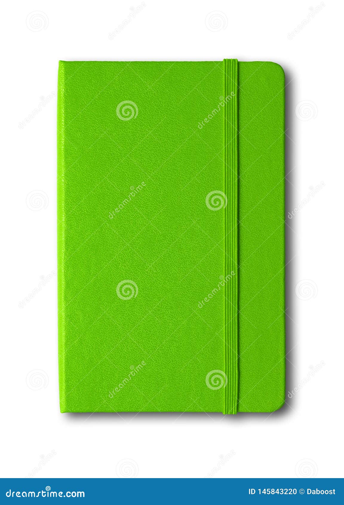 Green Closed Notebook Isolated on White Stock Photo - Image of office ...