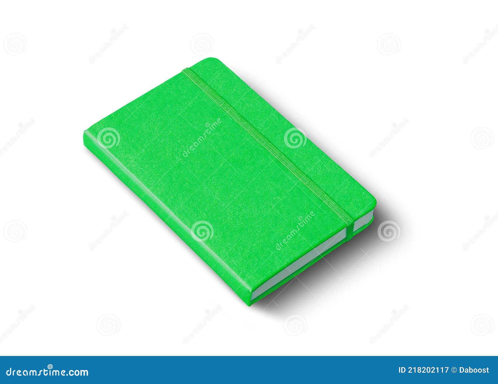 Green Closed Notebook Isolated on White Stock Image - Image of band ...
