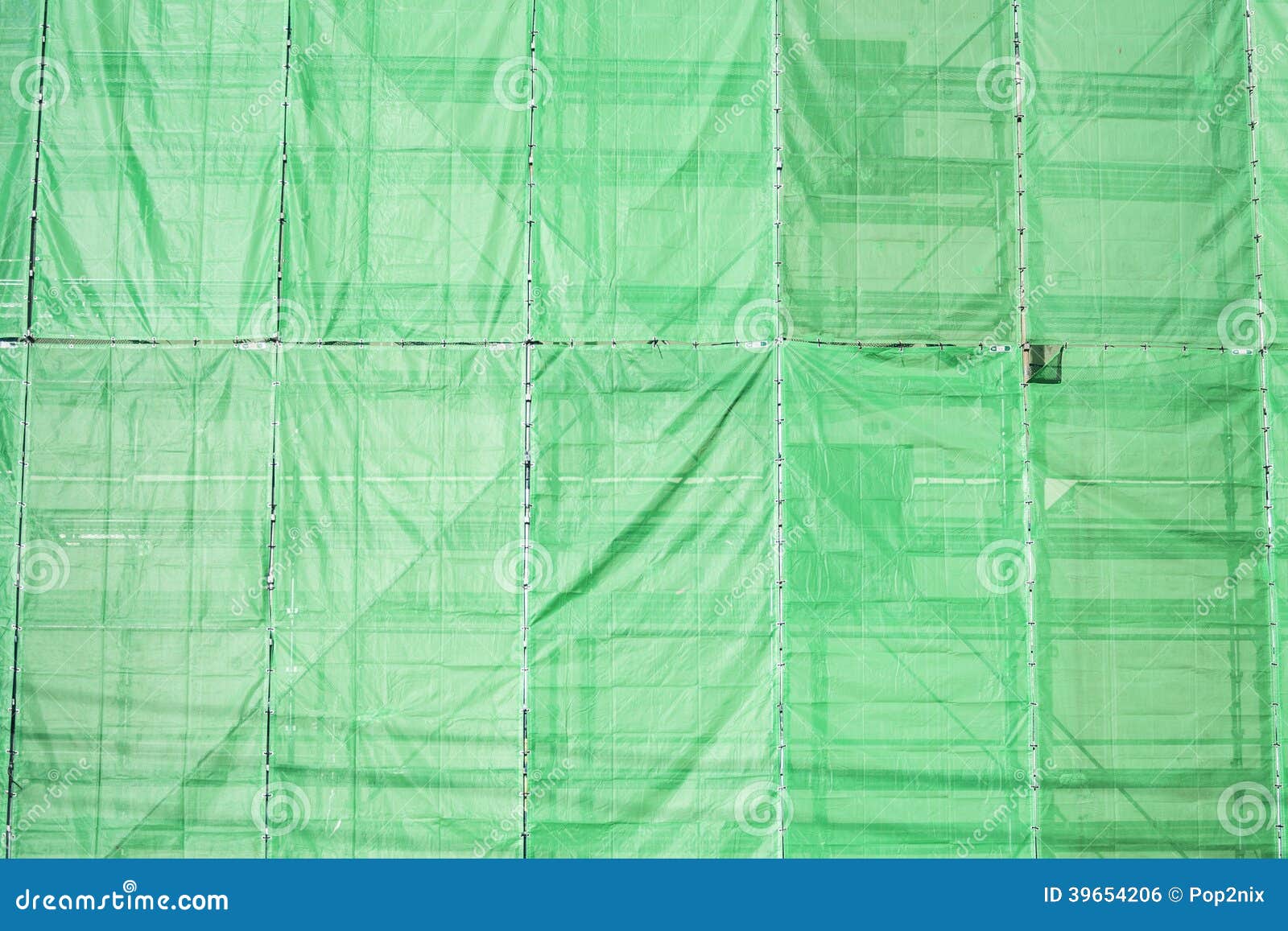 Green Cloth Cover on Building Stock Photo - Image of architecture ...