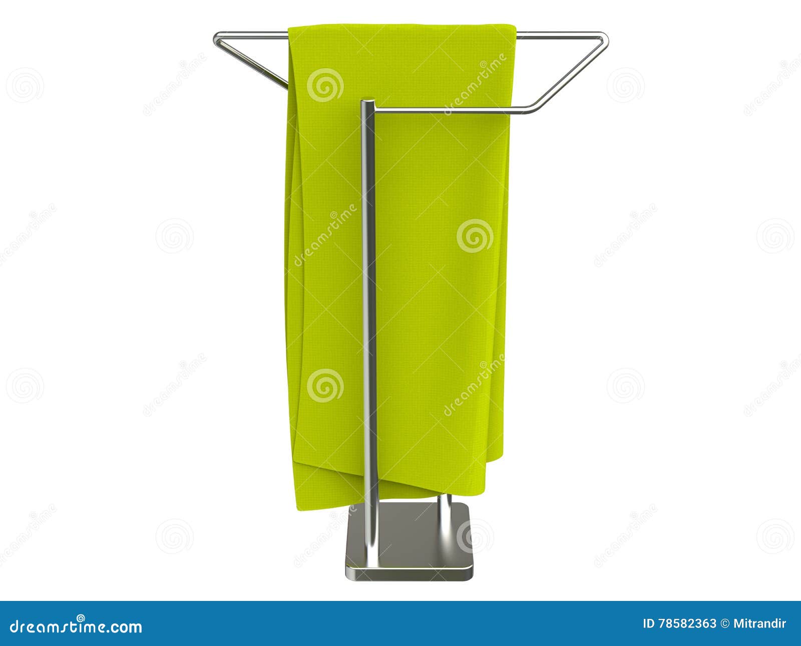 Green Cloth Hanging on a Towel Rack Stock Illustration - Illustration ...