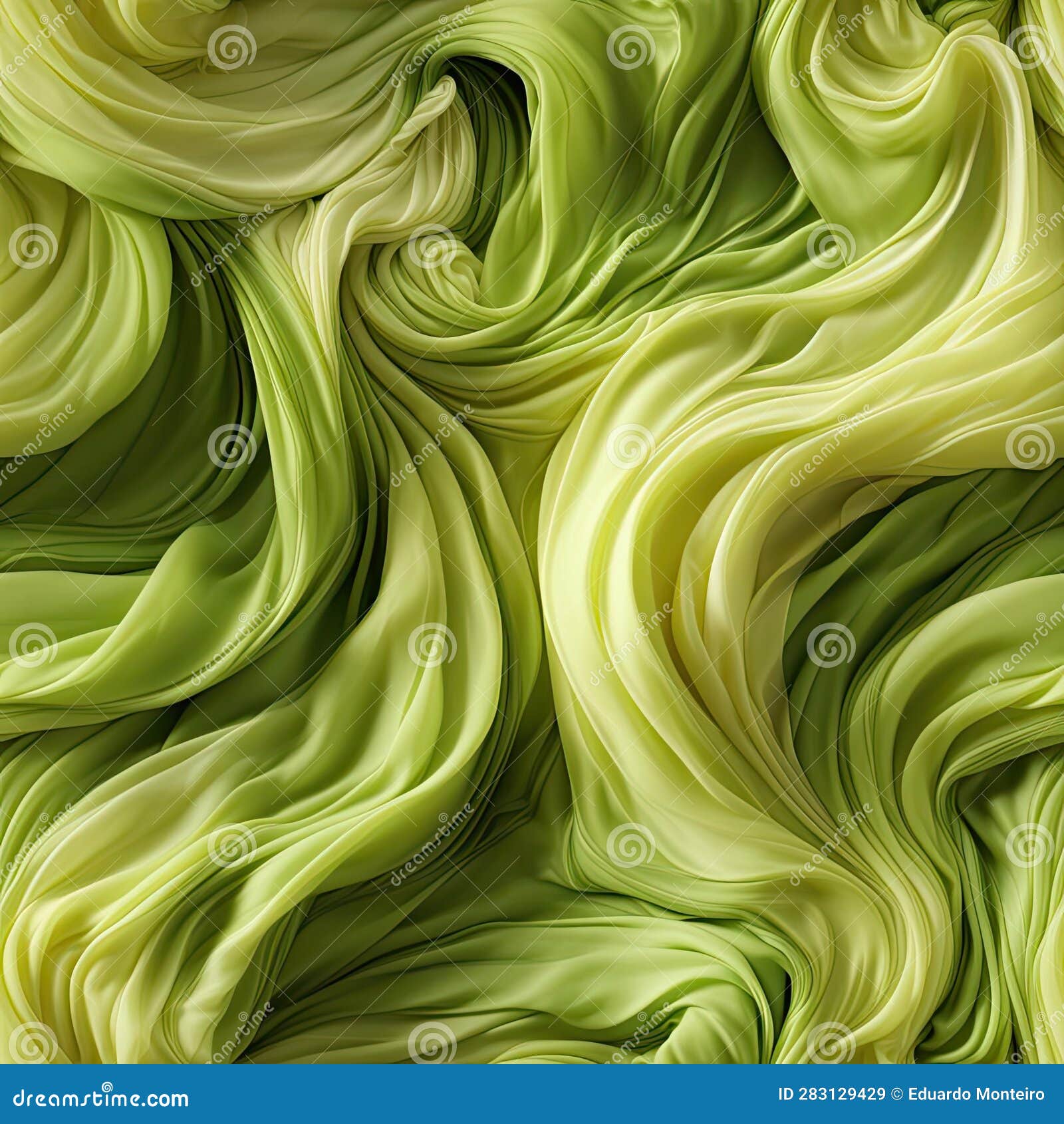 Green Cloth with Wavy Swirl Texture in Hyper-realistic Style (tiled ...