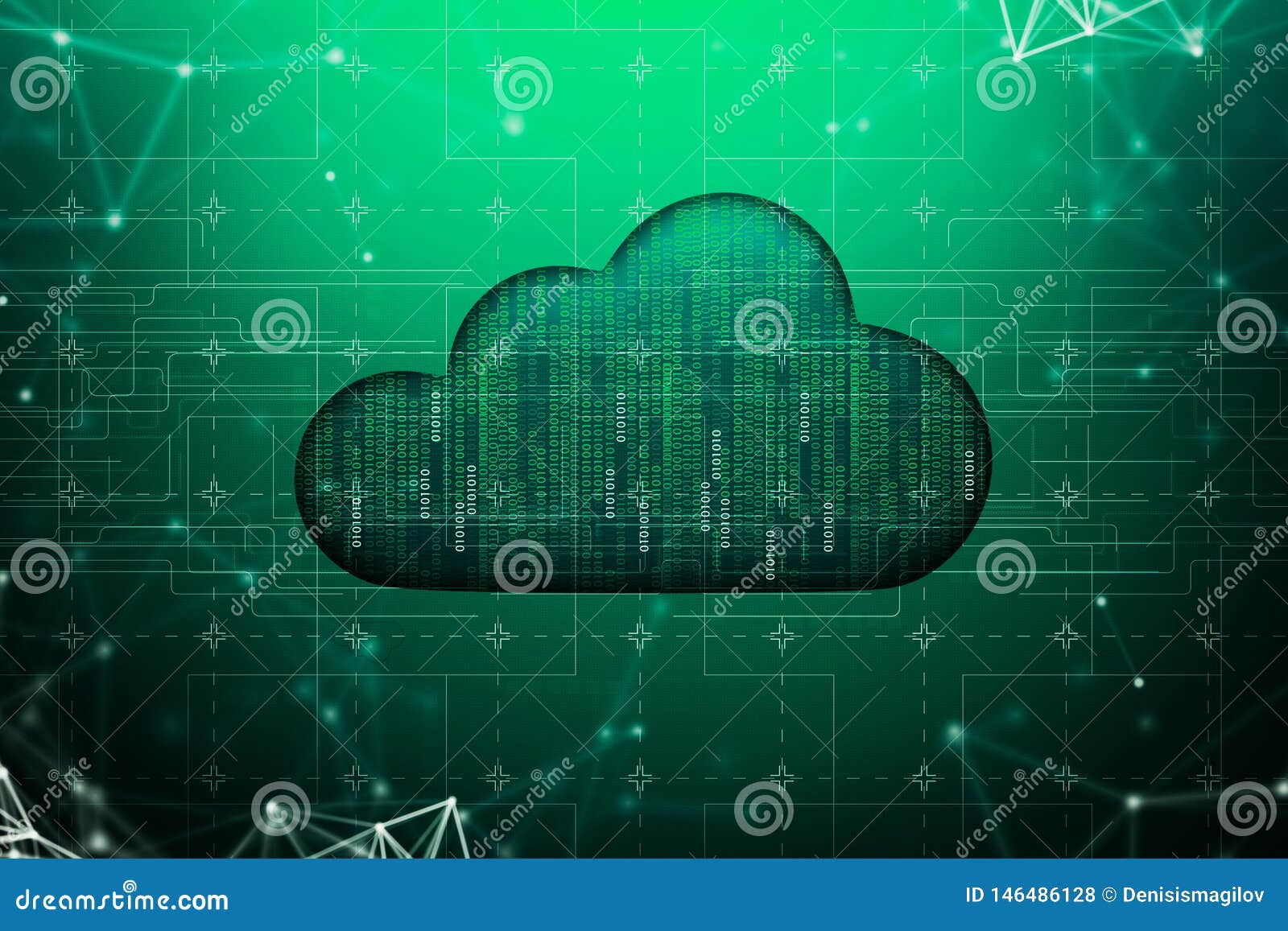 Green Cloud Computer Interface Background Stock Illustration ...