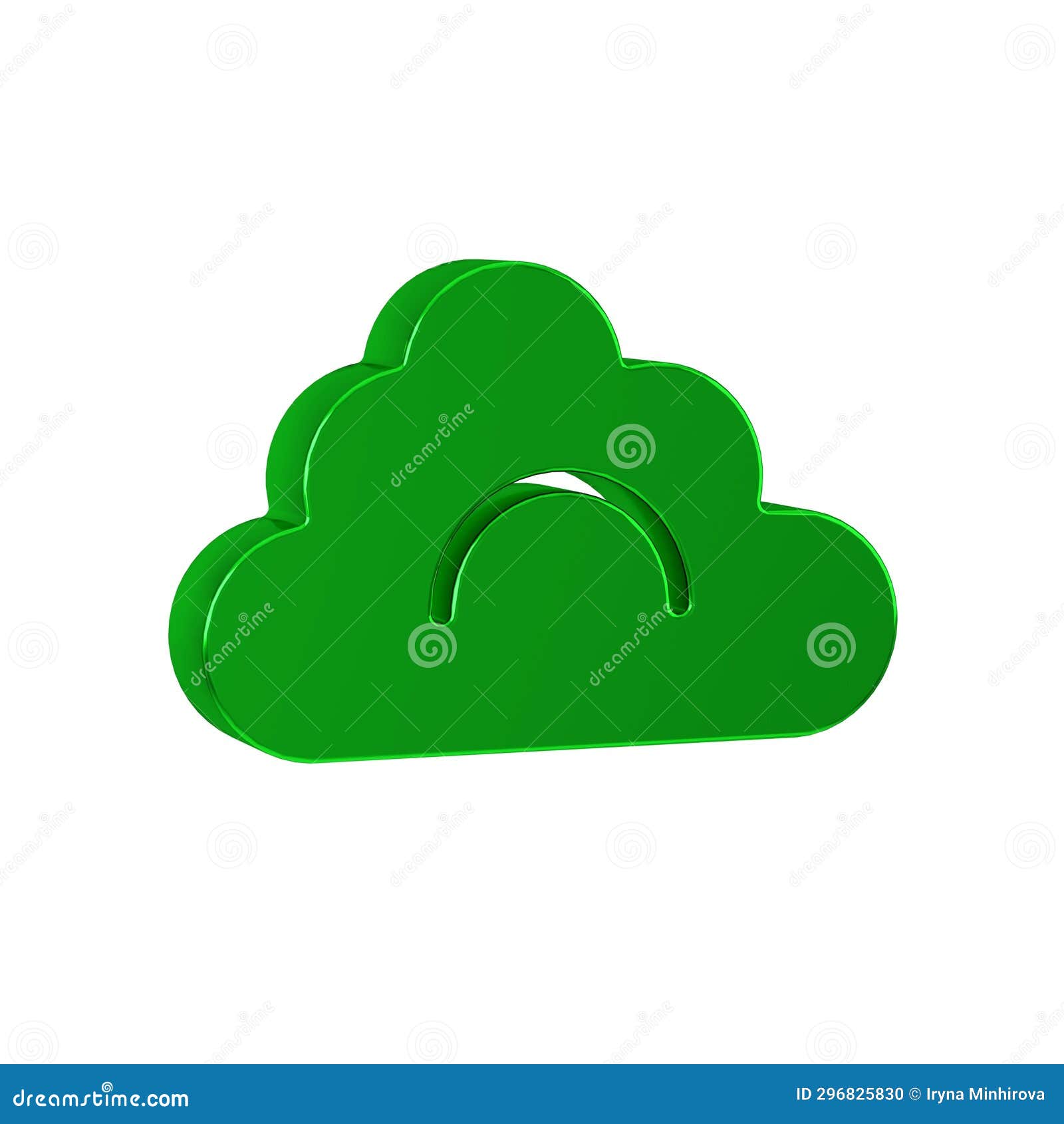 Green Cloud Icon Isolated on Transparent Background. Stock Illustration ...