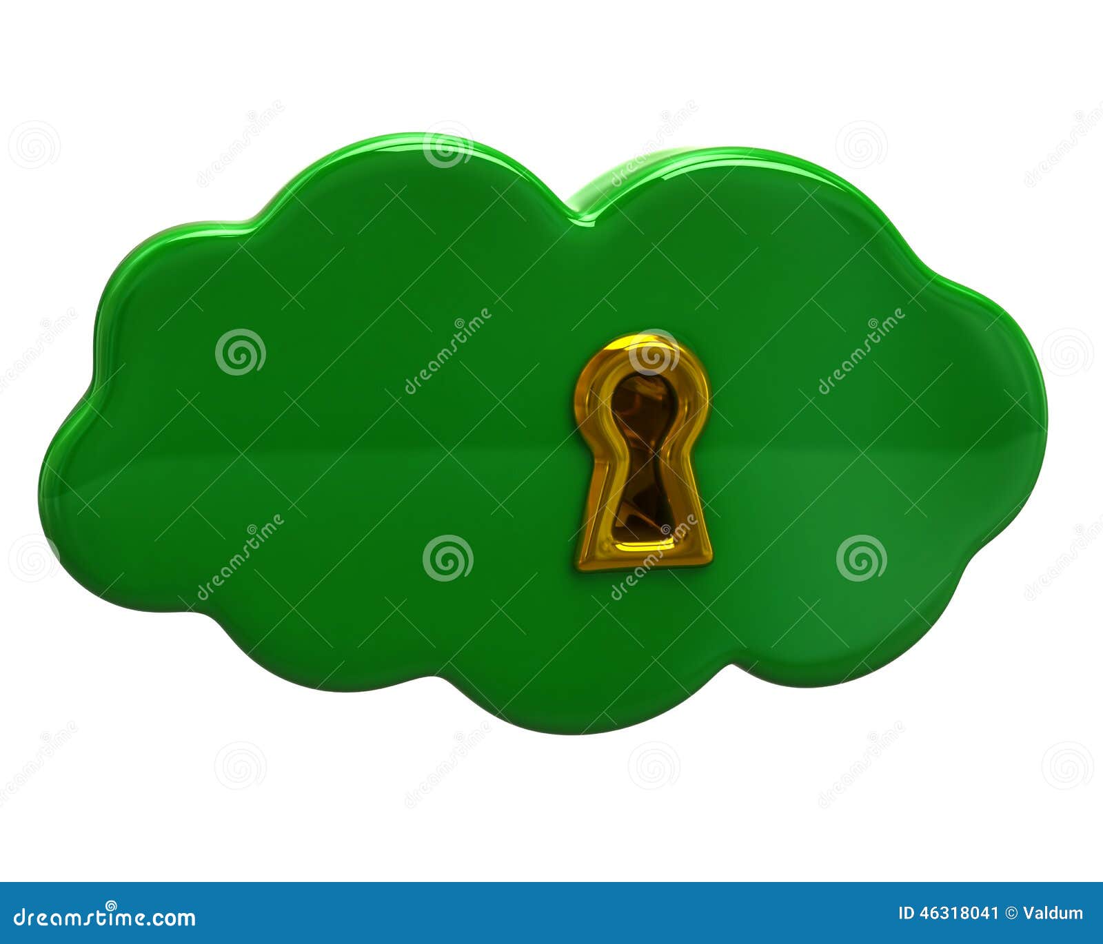 Green cloud with a keyhole stock illustration. Illustration of ...