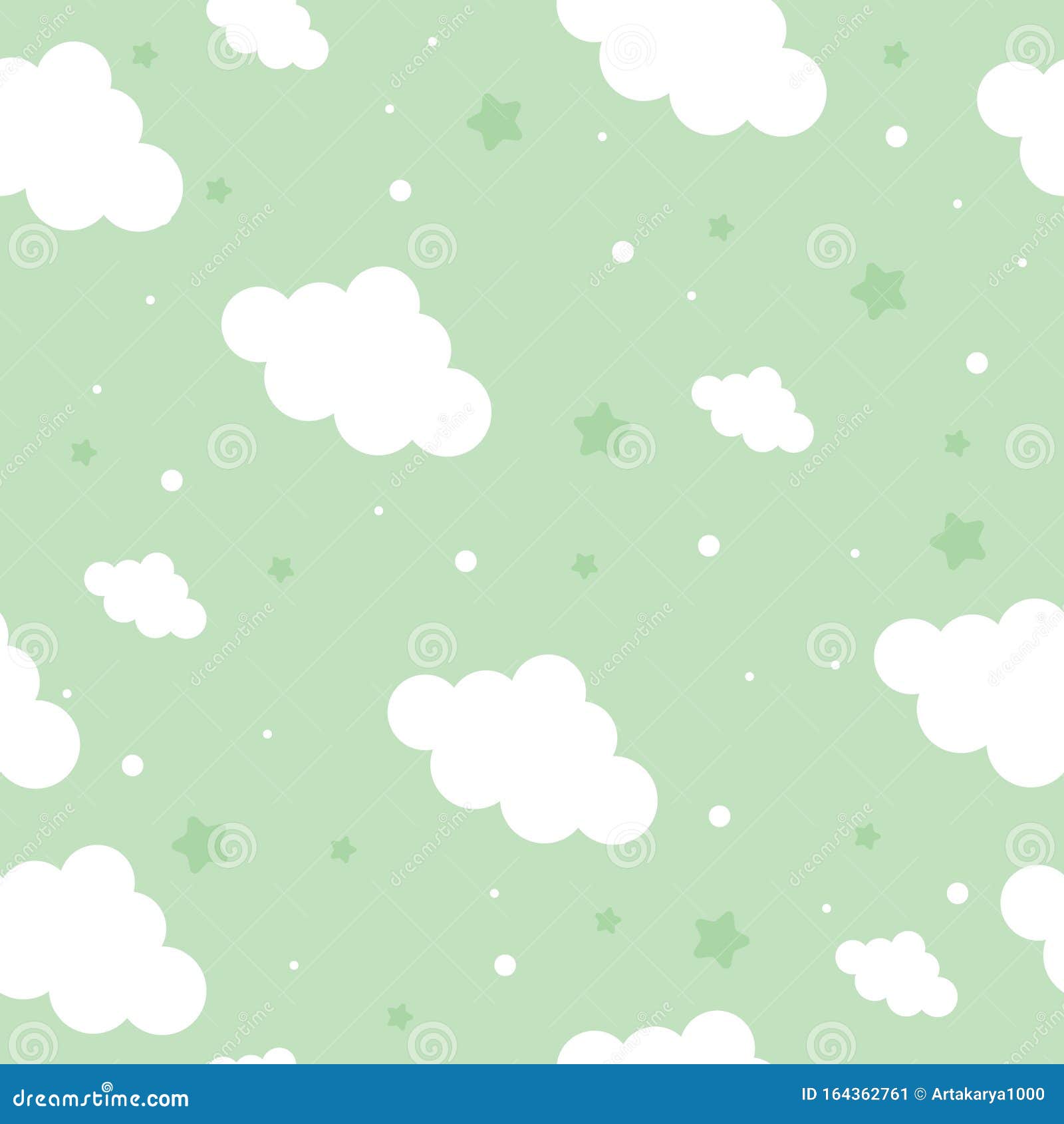 Green Cloud Kids Patterm Background Stock Vector - Illustration of play ...