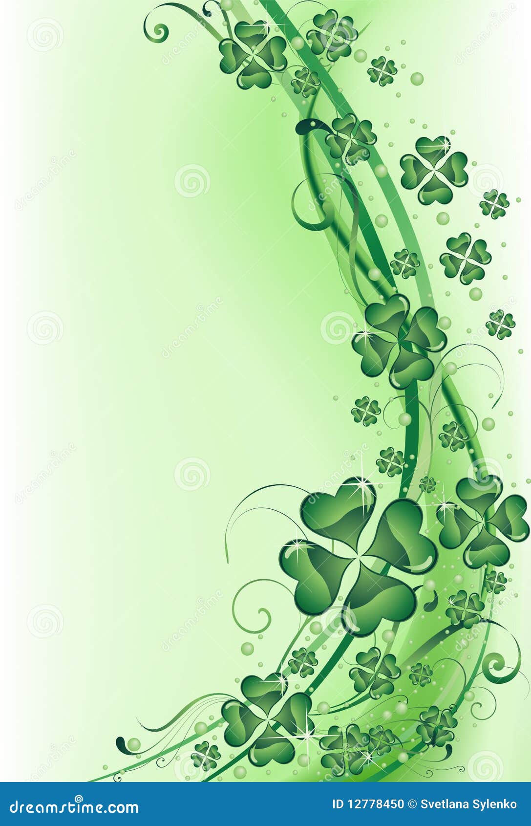 Green clover background stock vector. Illustration of ornate - 12778450
