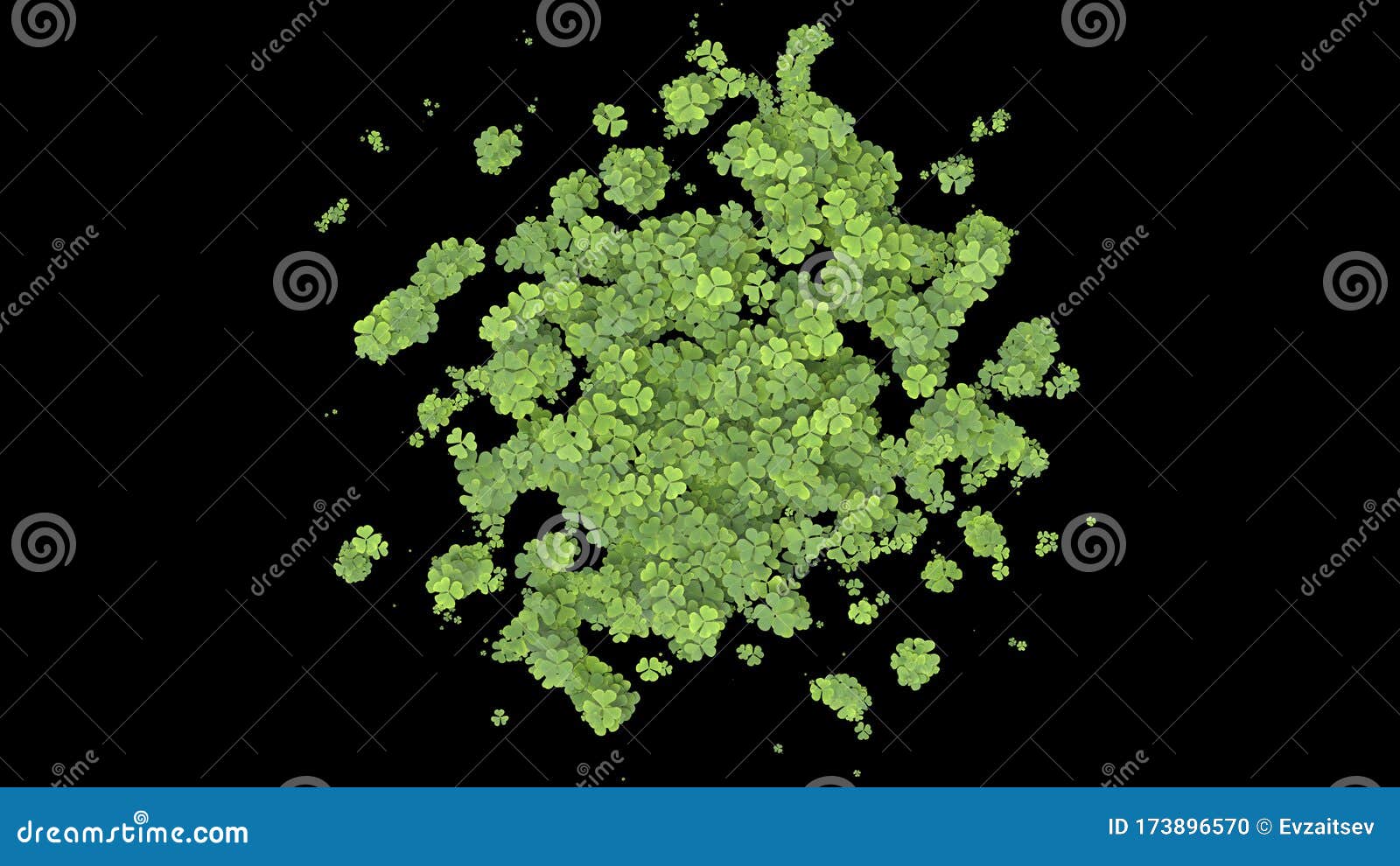 Green Clover Covering the Screen. 3D Rendering Stock Illustration ...
