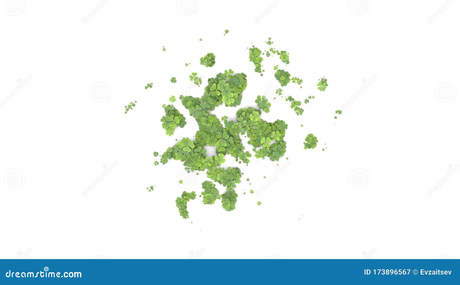 Green Clover Covering the Screen. 3D Rendering Stock Illustration ...