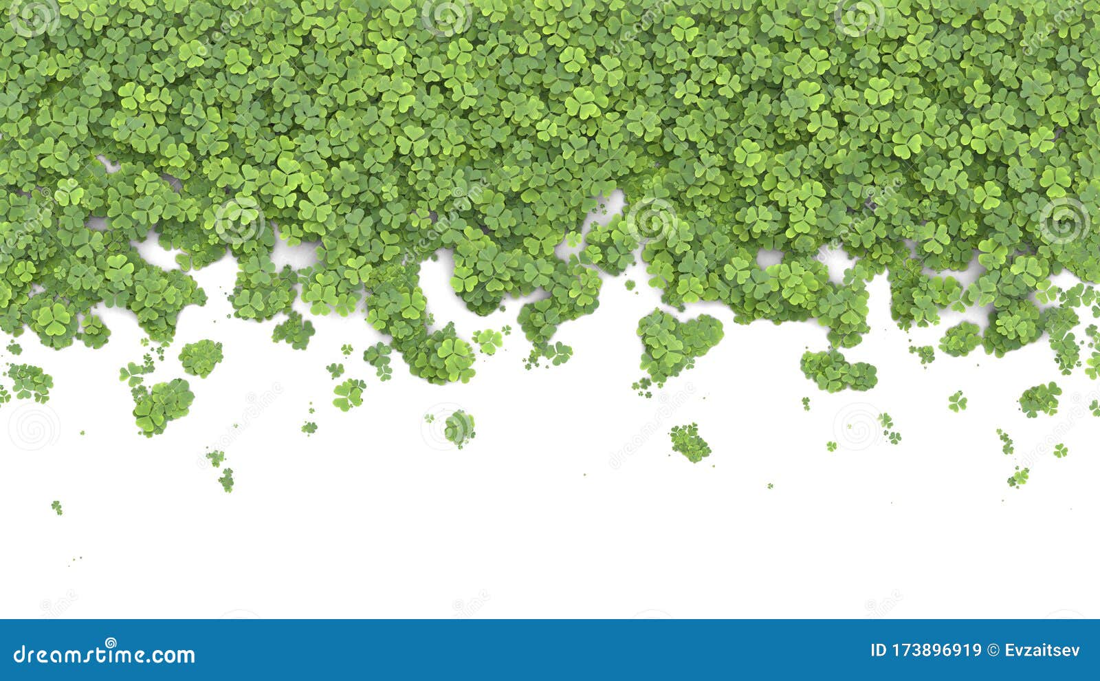 Green Clover Covering the Screen. 3D Rendering Stock Illustration ...