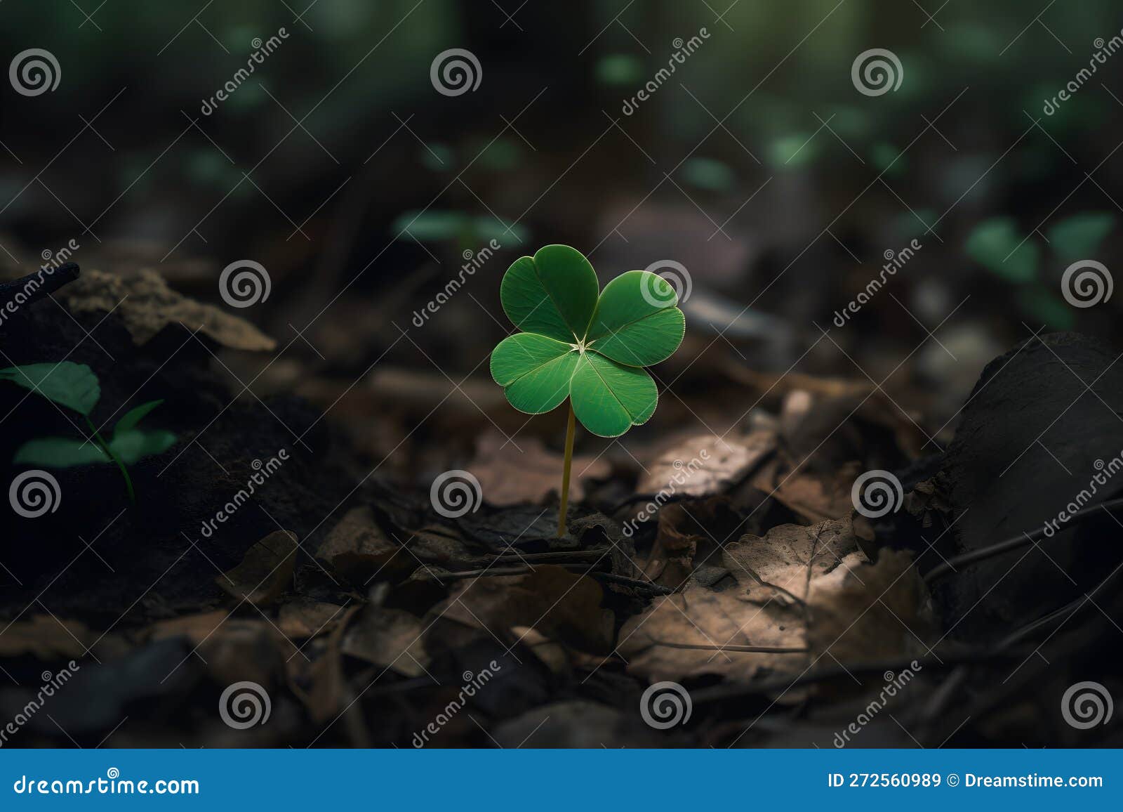 Green Clover on Forest Floor. AI Generated Photo. Stock Image - Image ...