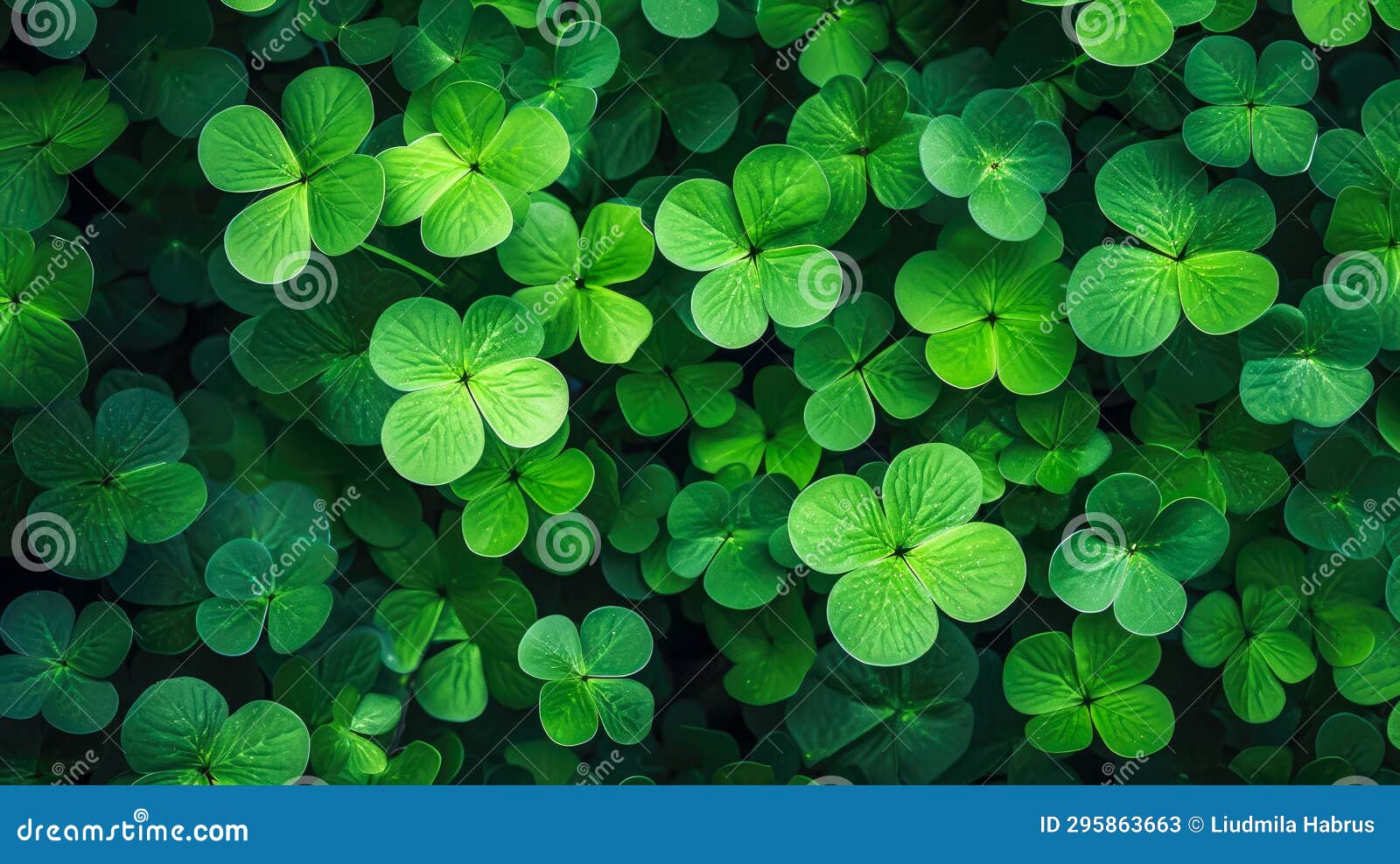 Green Clover Leaves Background. Top View of Clover Leaves Texture ...