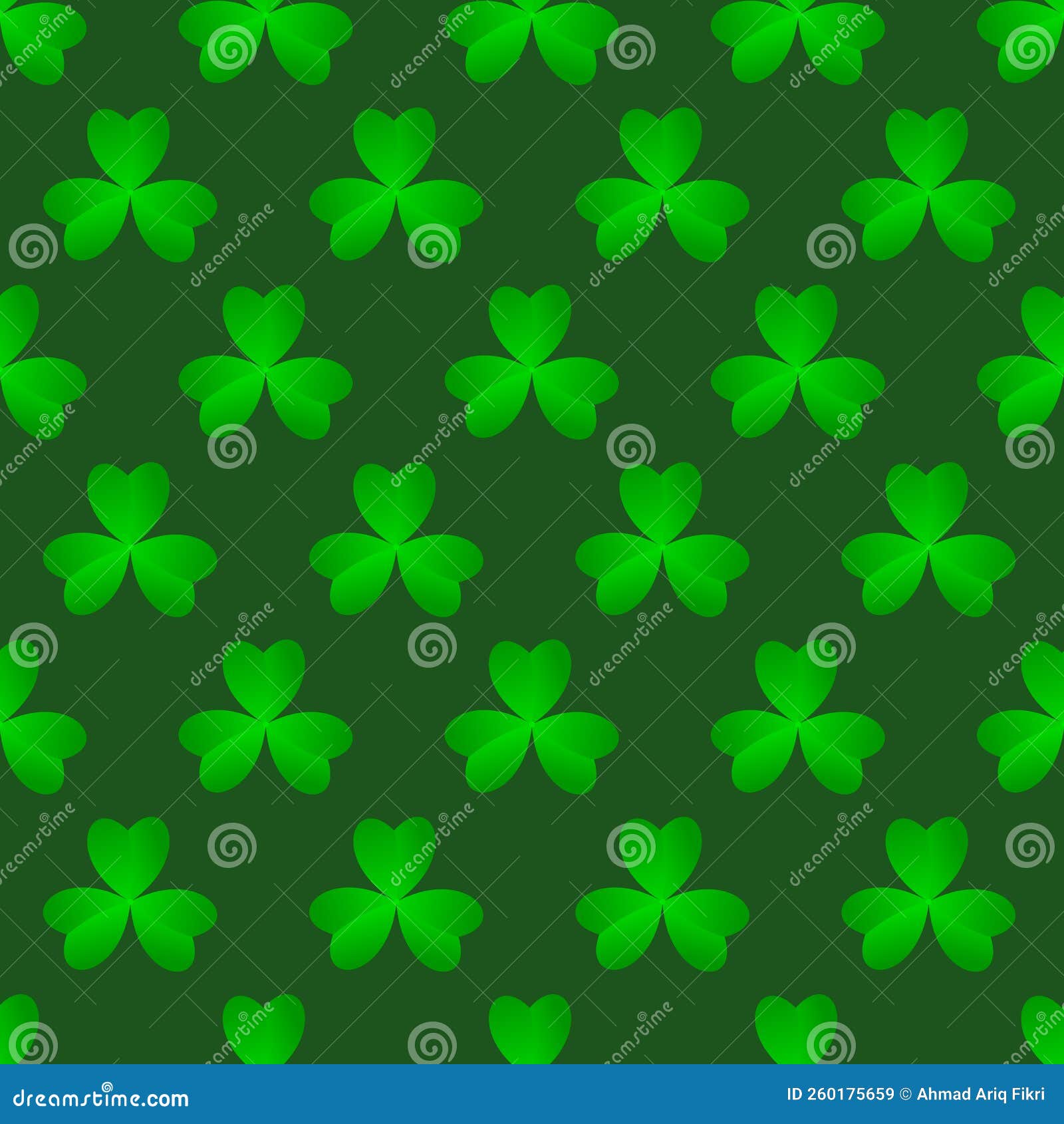Green Clover Leaves Seamless Pattern Minimal Vector Background Clover