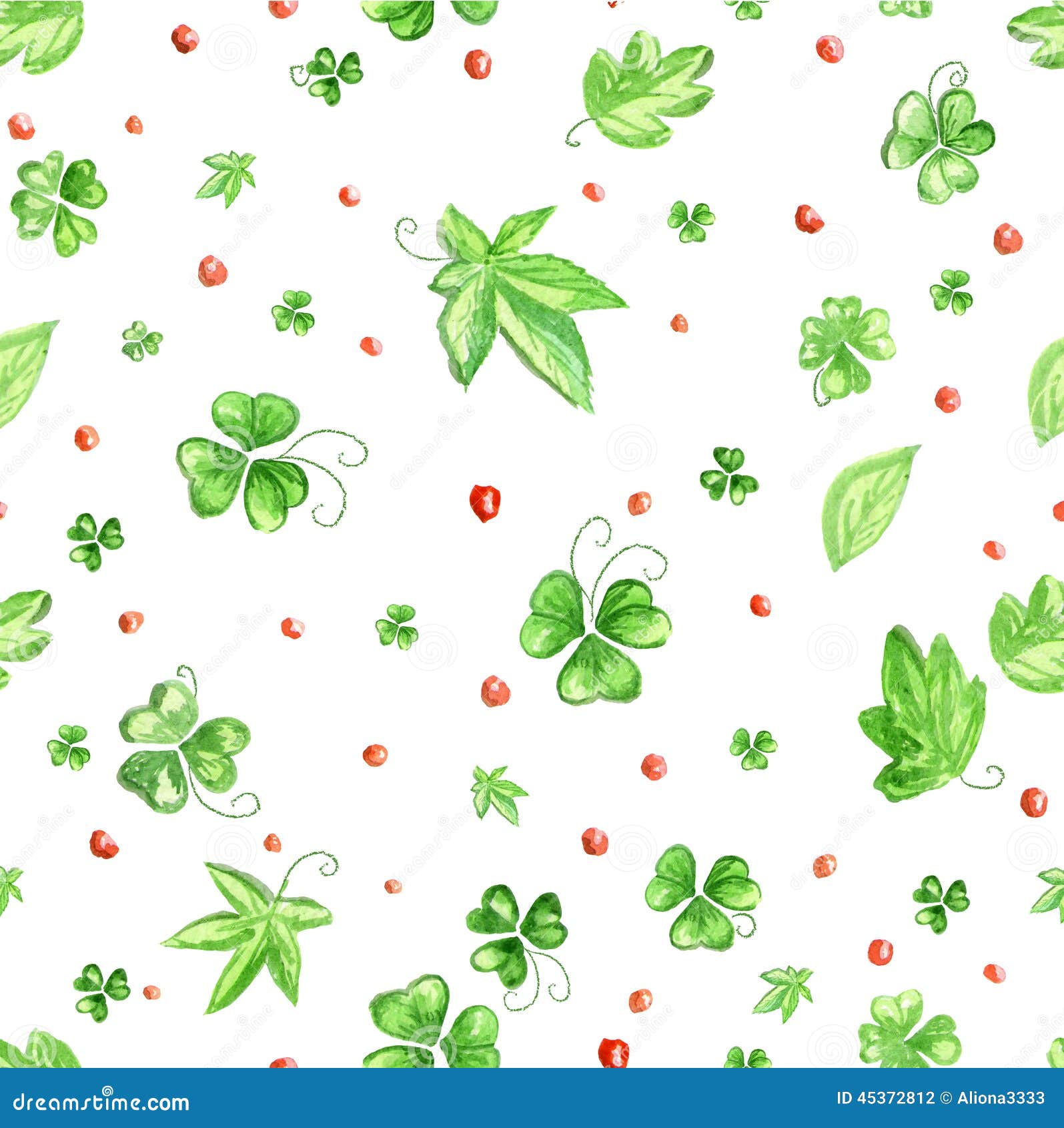 Green clover pattern stock vector. Illustration of botany - 45372812