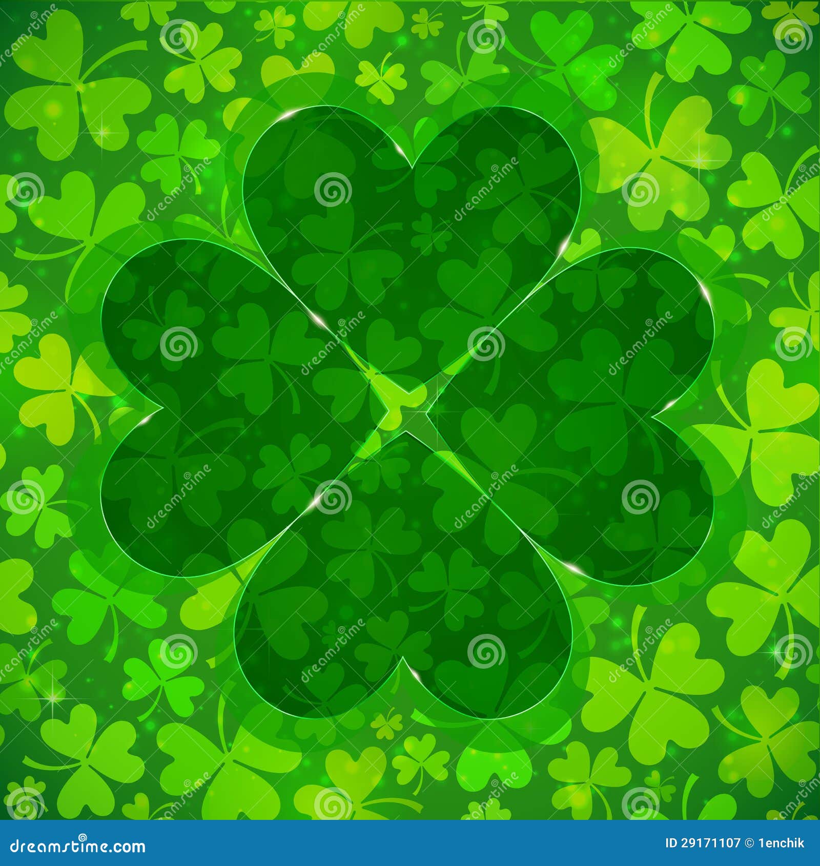 Green Clover Shape on Light Clovers Background Stock Vector ...