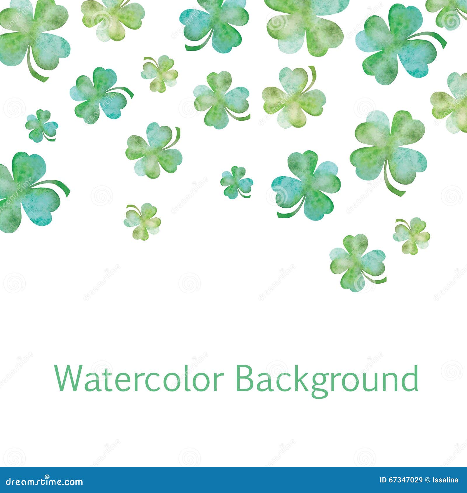 Green Clover Watercolor Illustration Stock Illustration - Illustration ...