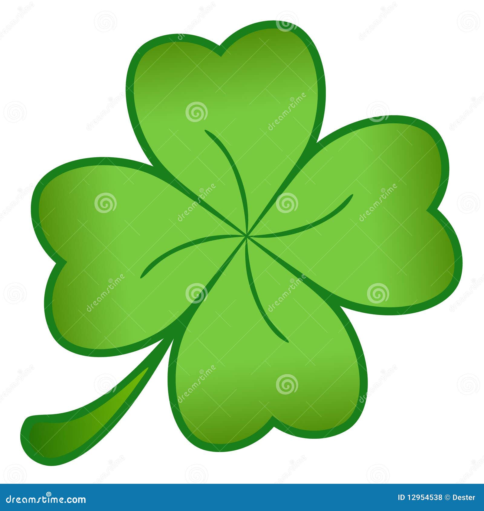 Green Cloverleaf Isolated On White Background Cartoon Vector ...