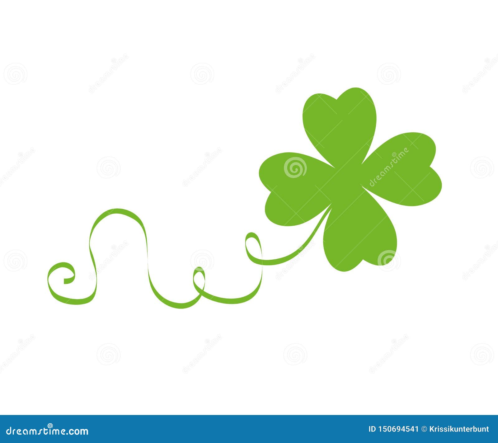 Green Cloverleaf Isolated On White Background Cartoon Vector ...