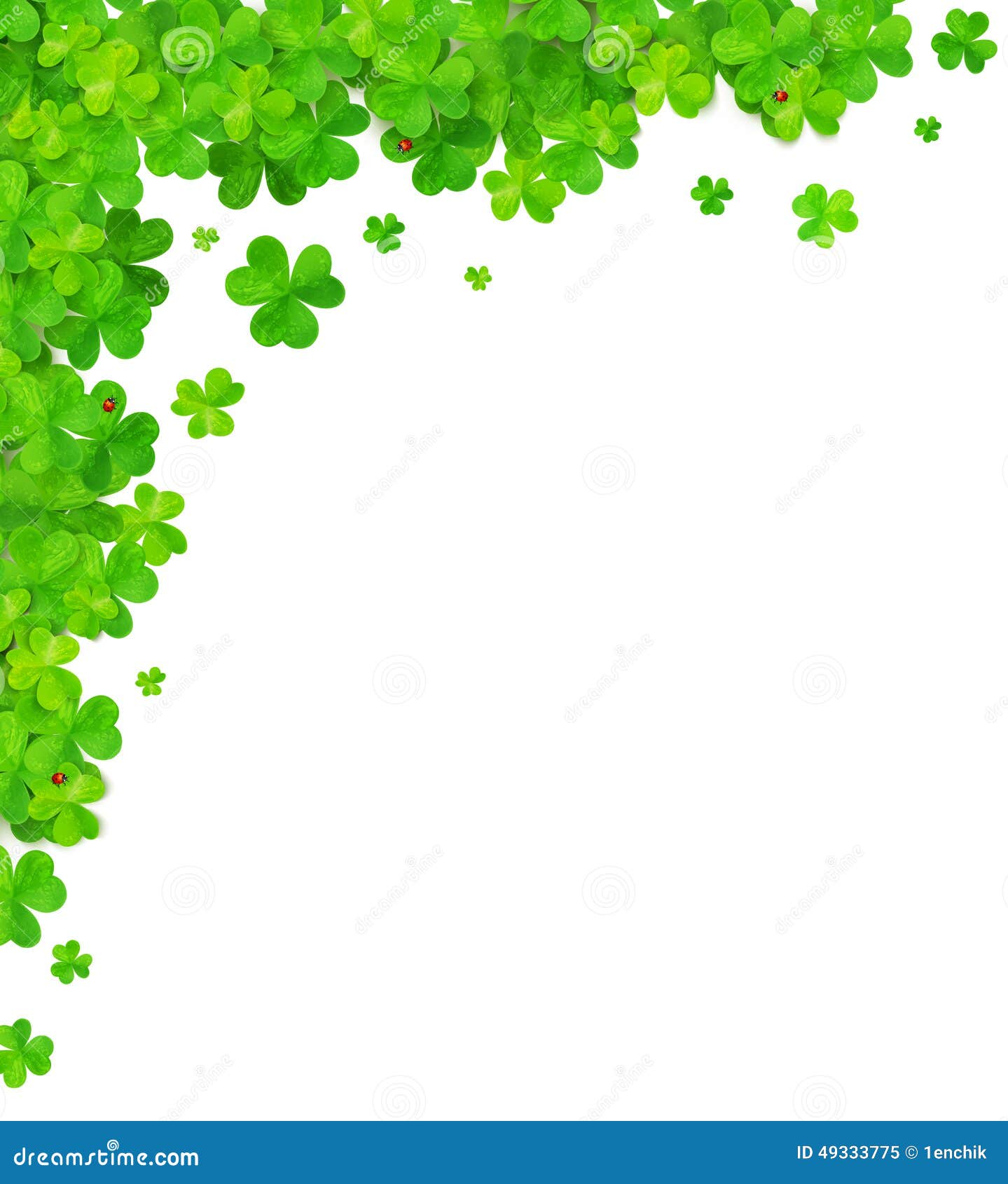 Green Clovers Vector Corner Frame Element Stock Vector - Illustration ...