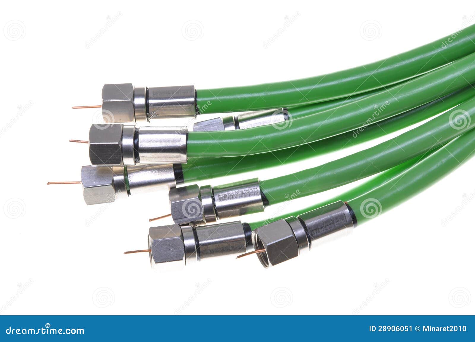 Green Coaxial Cable Tv Withe Connectors Stock Photo | CartoonDealer.com ...