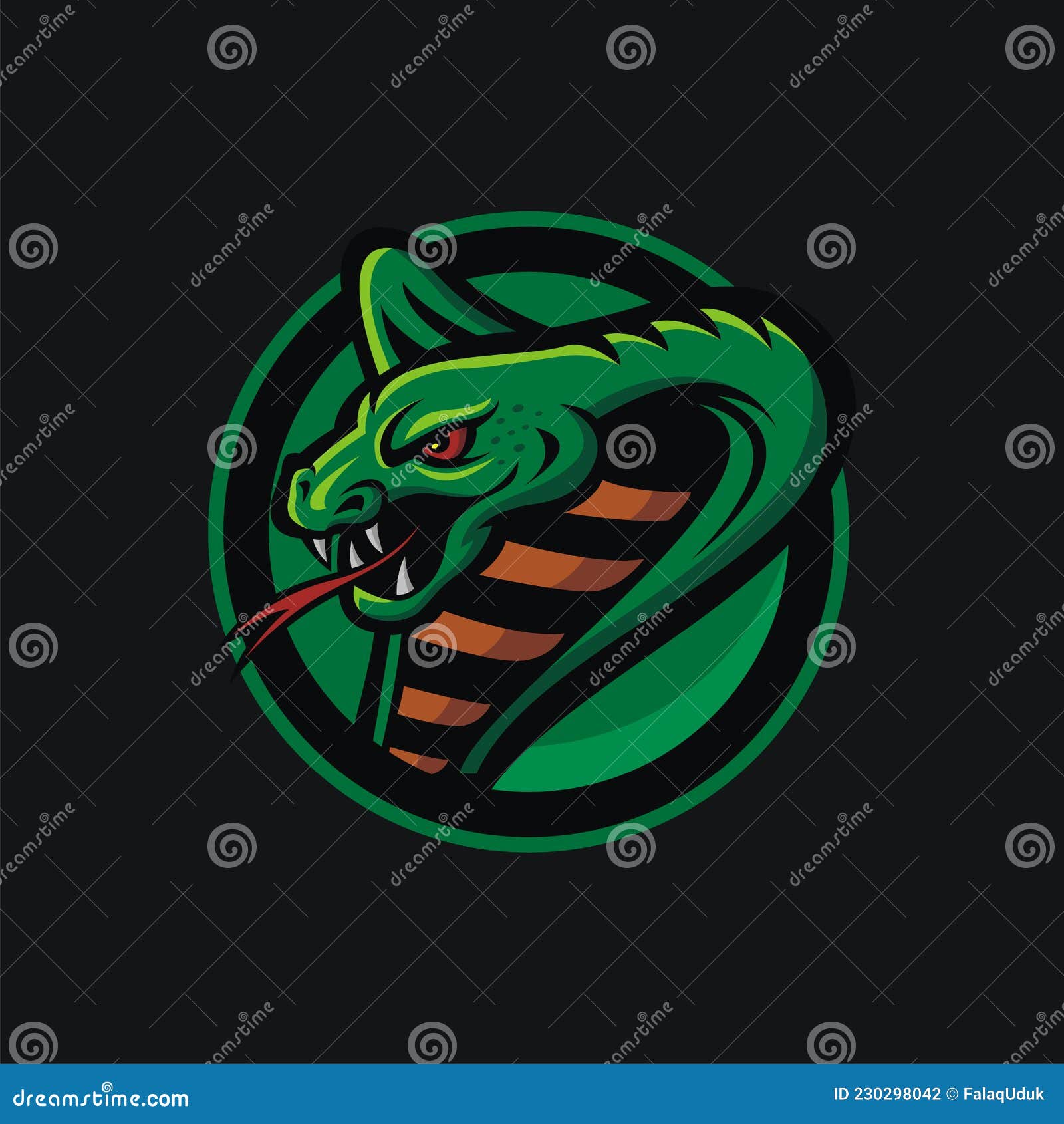 Green Cobra Snake Mascot in Circle Stock Vector - Illustration of shape ...