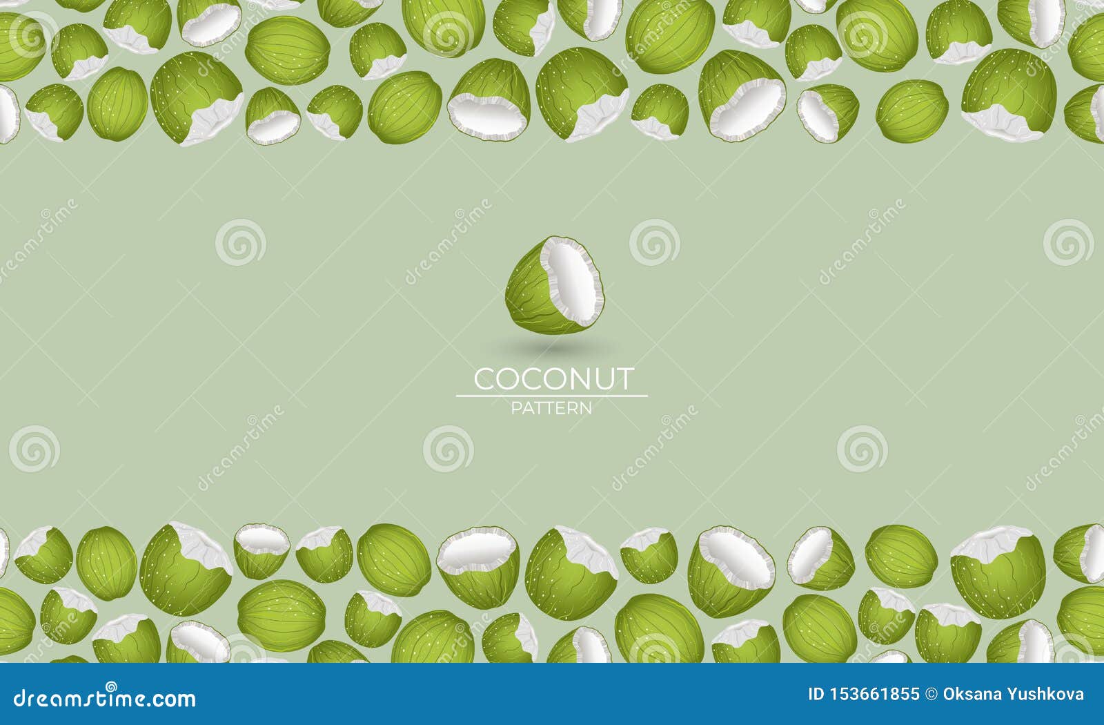 Green coconut cadre stock illustration. Illustration of natural - 153661855