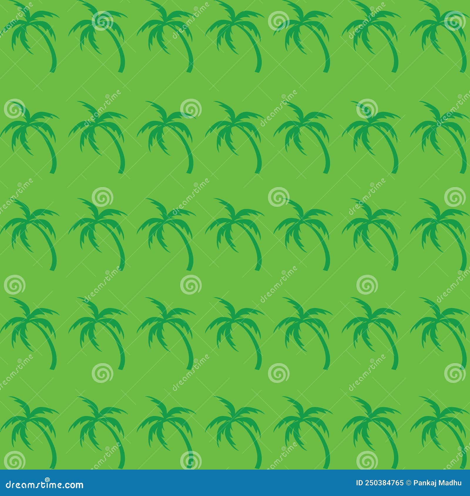 Green Coconut Tree Pattern. Simple Style Vector Stock Vector ...