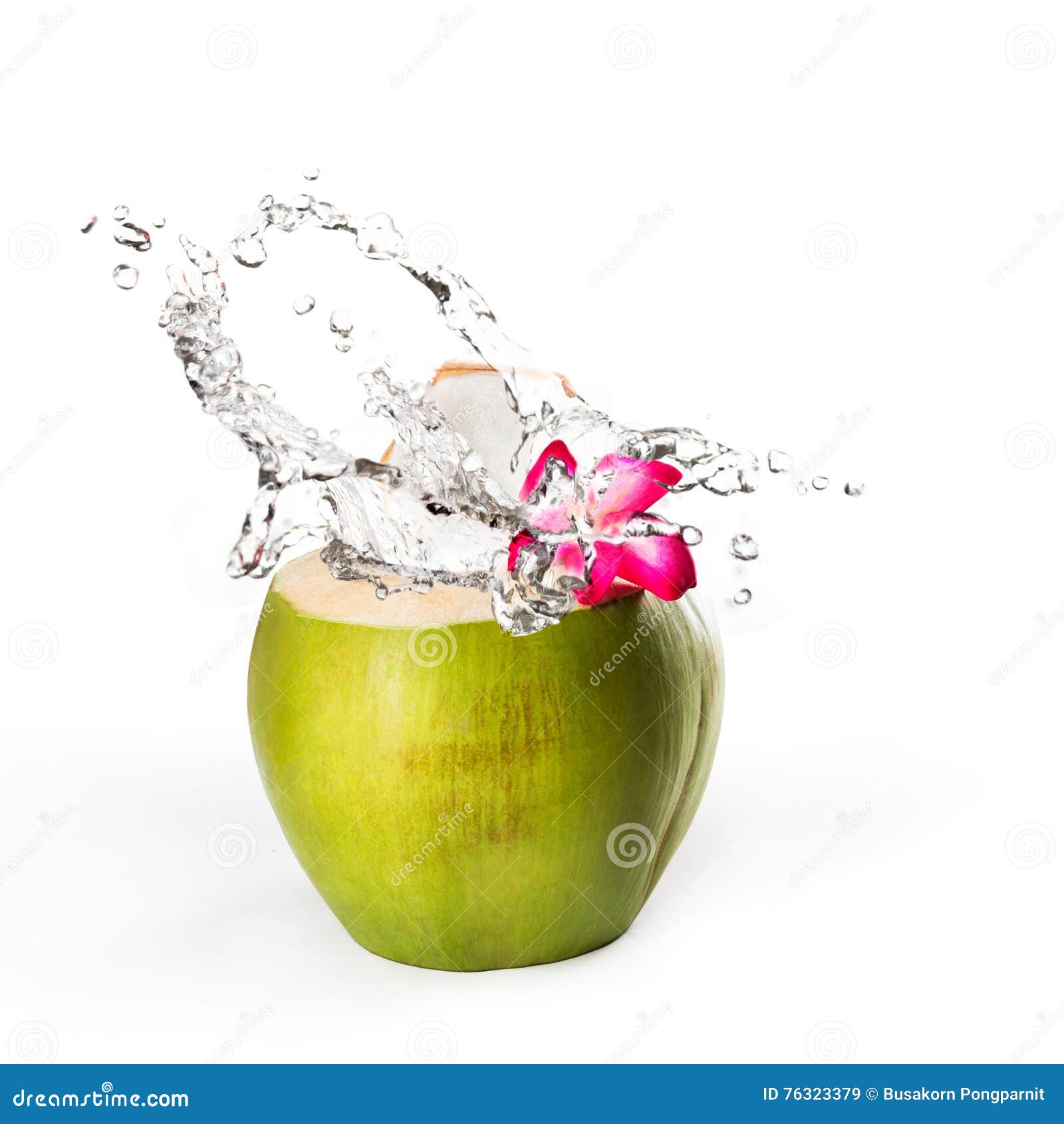 Green Coconut with Water Splash Stock Image - Image of frozen, food ...