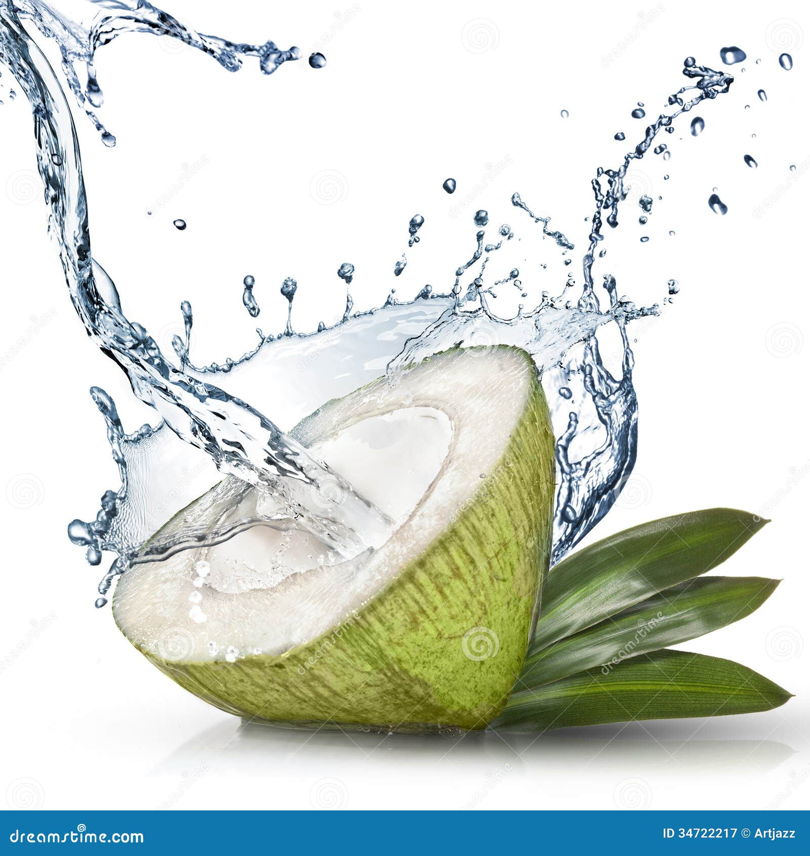 Coconut Water In Fresh Coconut Summer Sea Beach Concept And Tropical ...