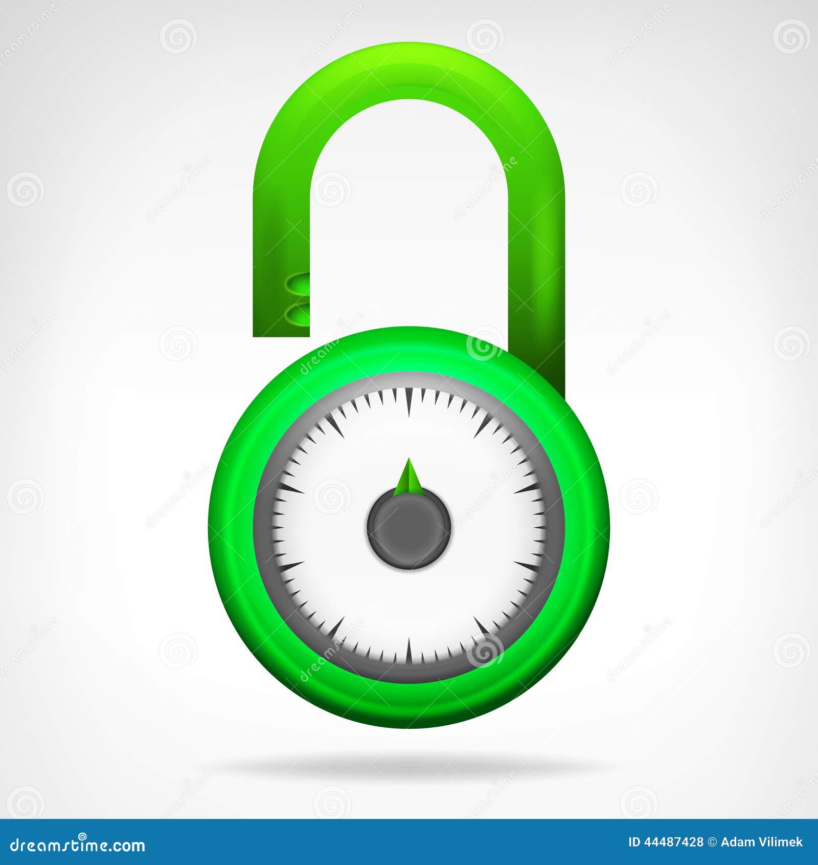 Green Code Circular Padlock Design Stock Illustration - Illustration of ...