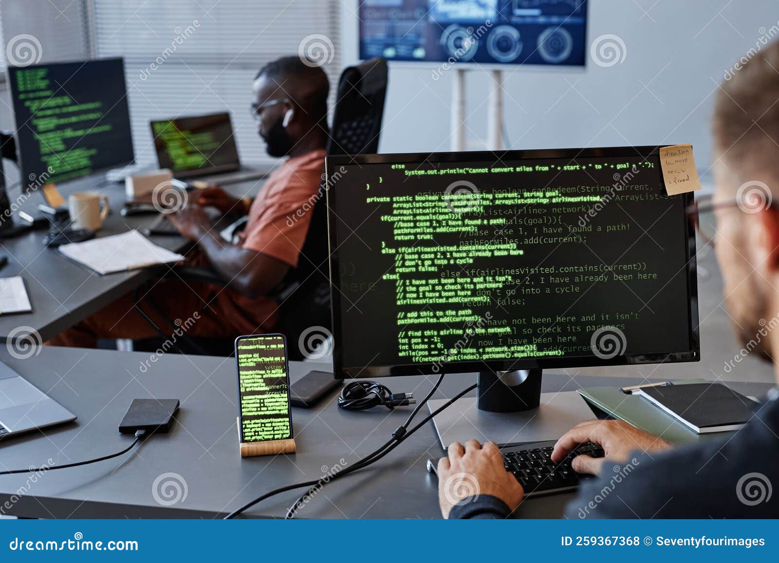 Green Code Lines on Computer Screen Stock Photo - Image of system, occupation: 259367368