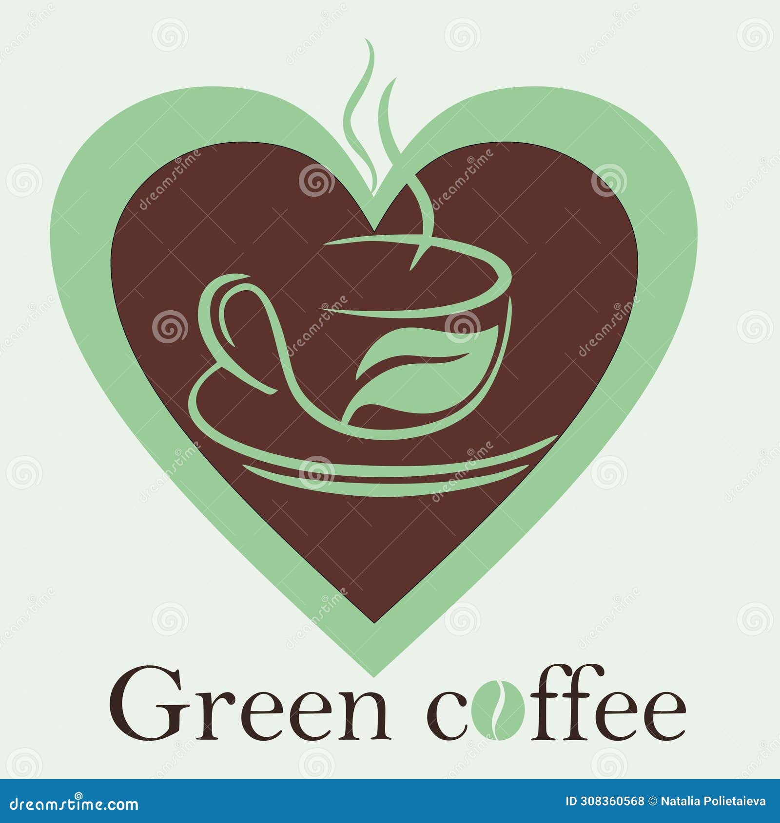 Green Coffee - Logo for a Cafe. Vector. Stock Vector - Illustration of ...