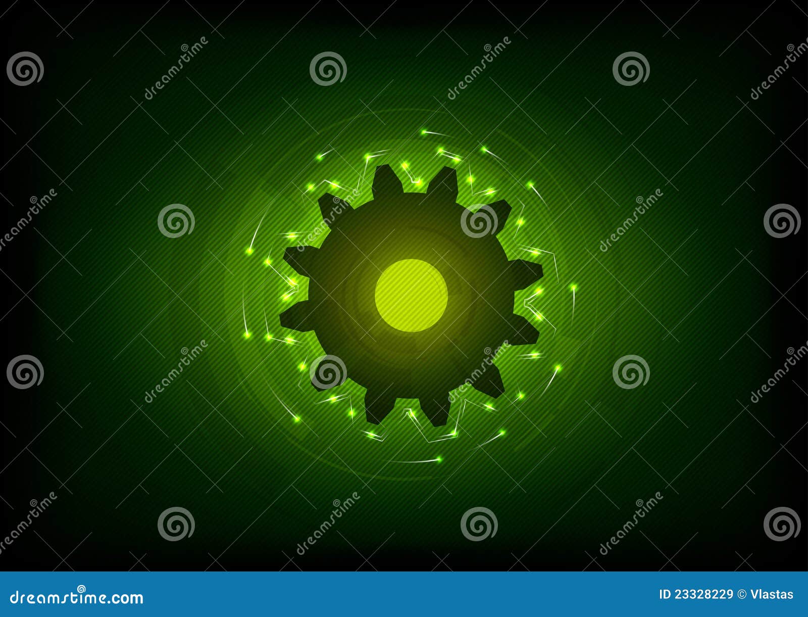 Green cogwheel stock vector. Illustration of energy, modern - 23328229