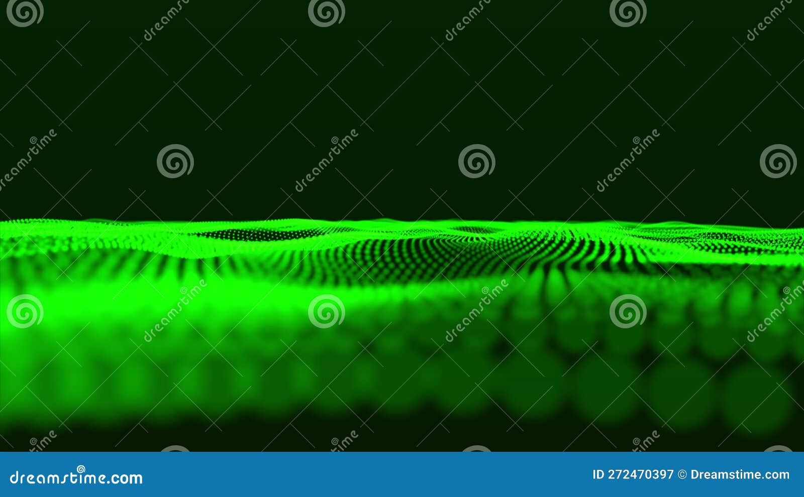 Green Color Abstract Background with Dynamic Elements of Waves. Dots ...