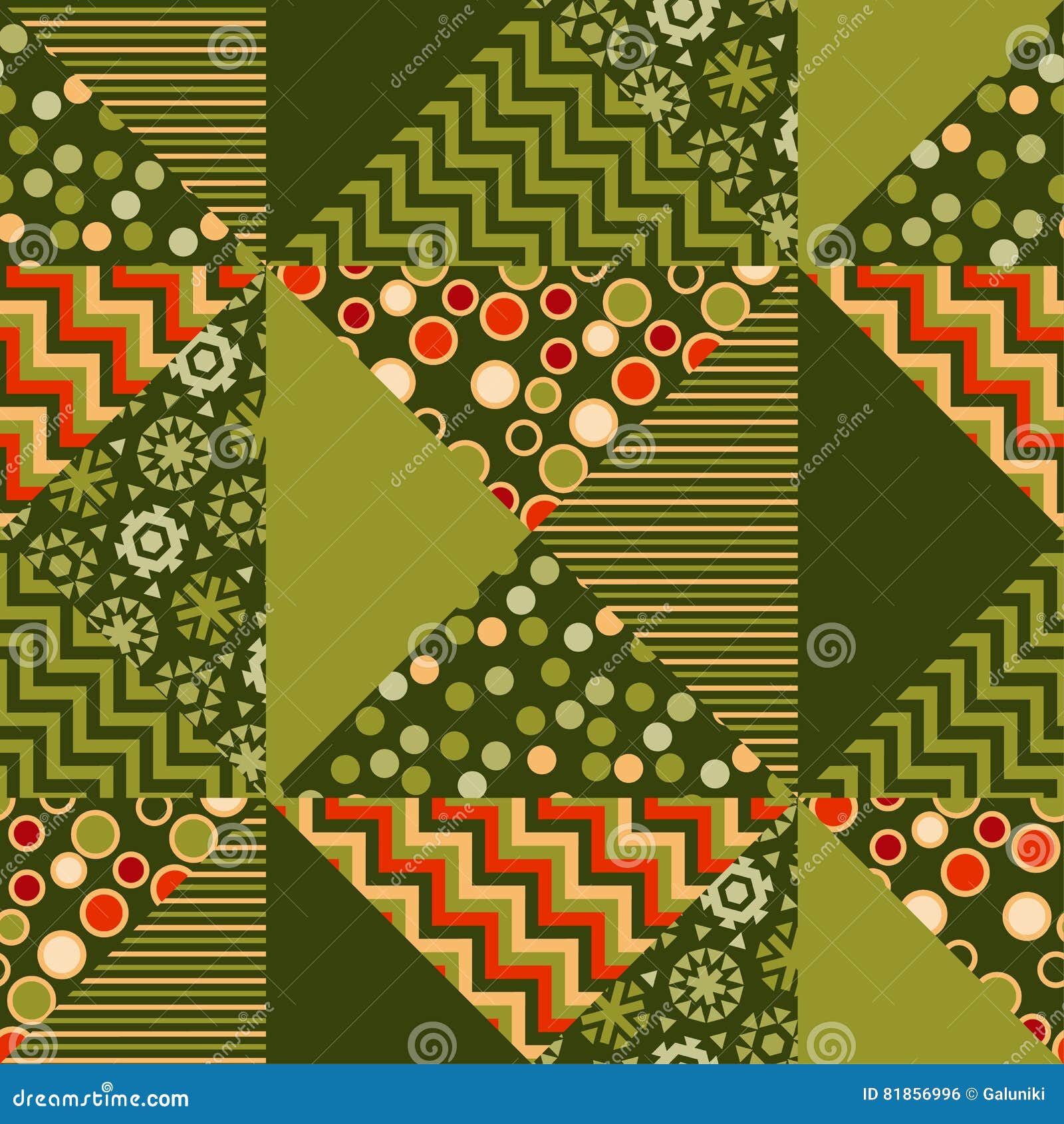 Green Color Abstract Background in Patchwork Style. Stock Vector ...