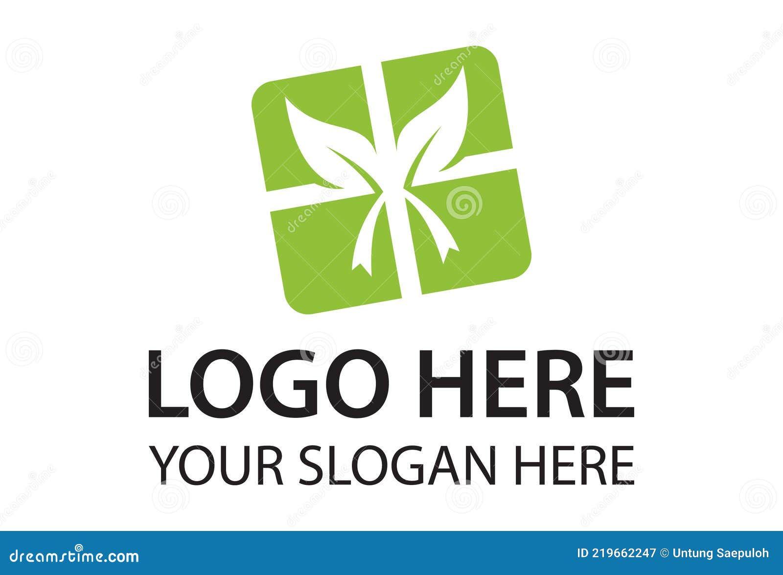 Green Color Abstract Ribbon Leaf Box Gift Logo Design Stock Vector ...