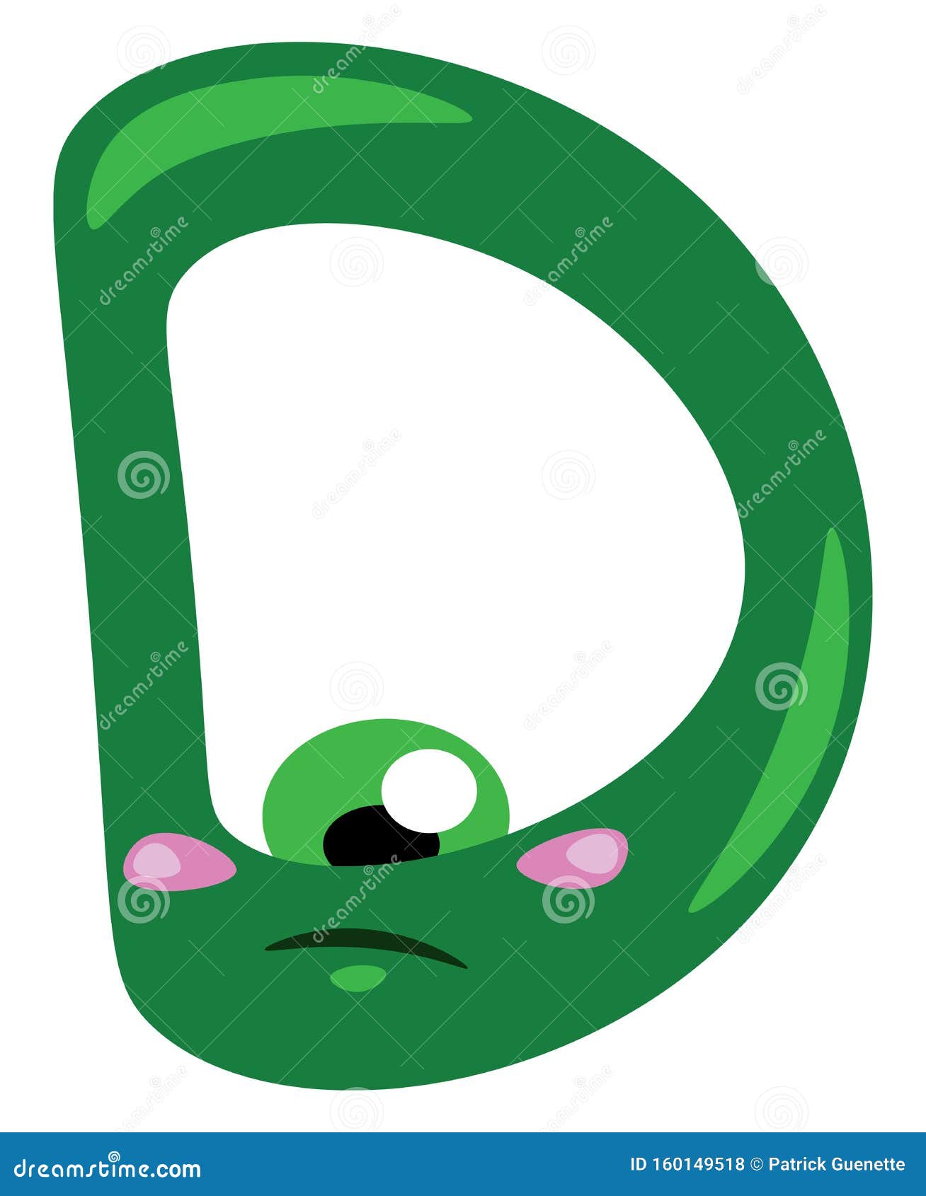 D Alphabetic Creature Vector or Color Illustration Stock Vector ...