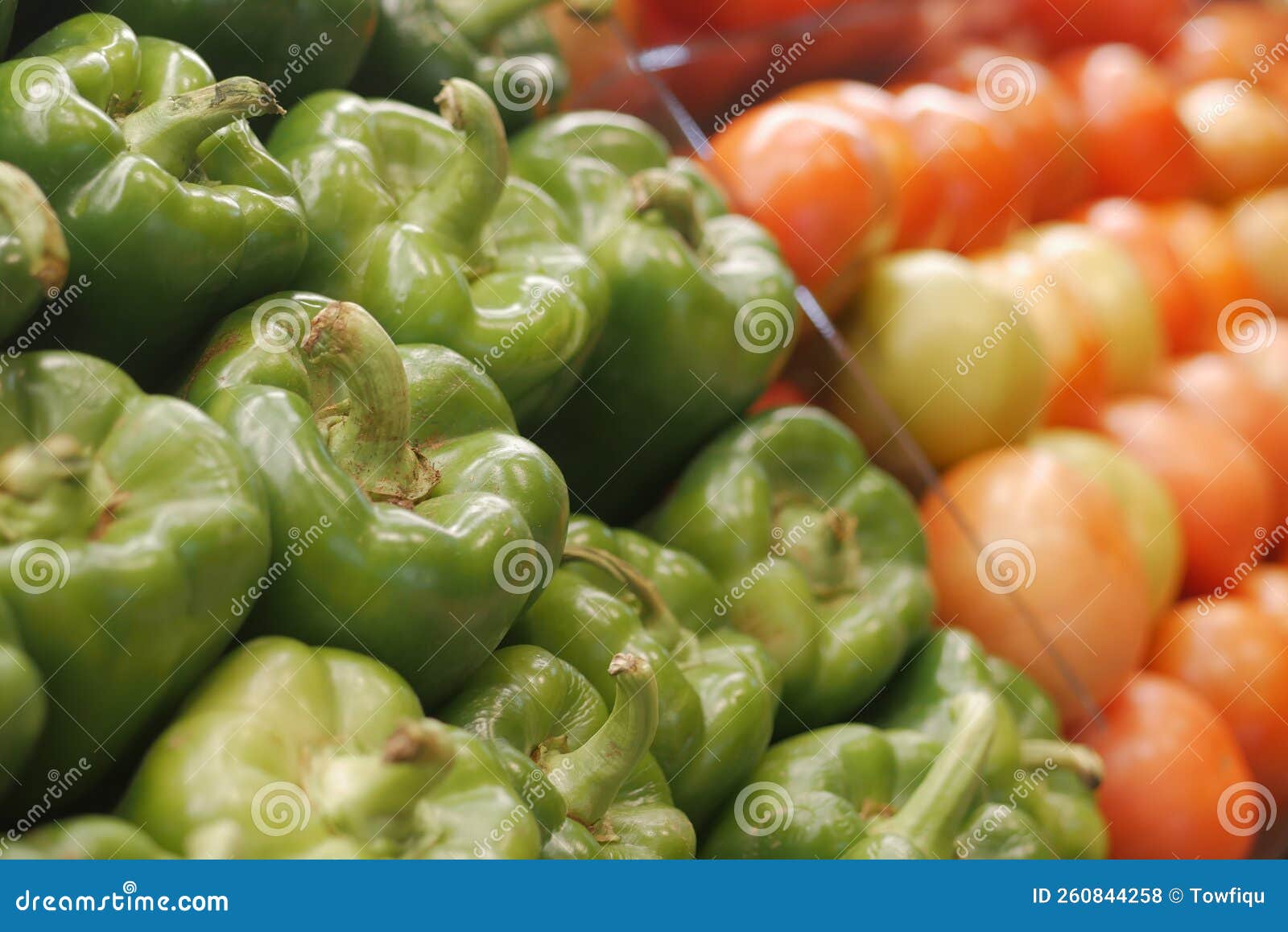 Green Color Capsicum Display for Sale Stock Photo - Image of board ...