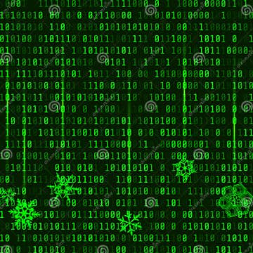 Green Color Code Streams Glowing on Screen. Vector Matrix Style Stock ...