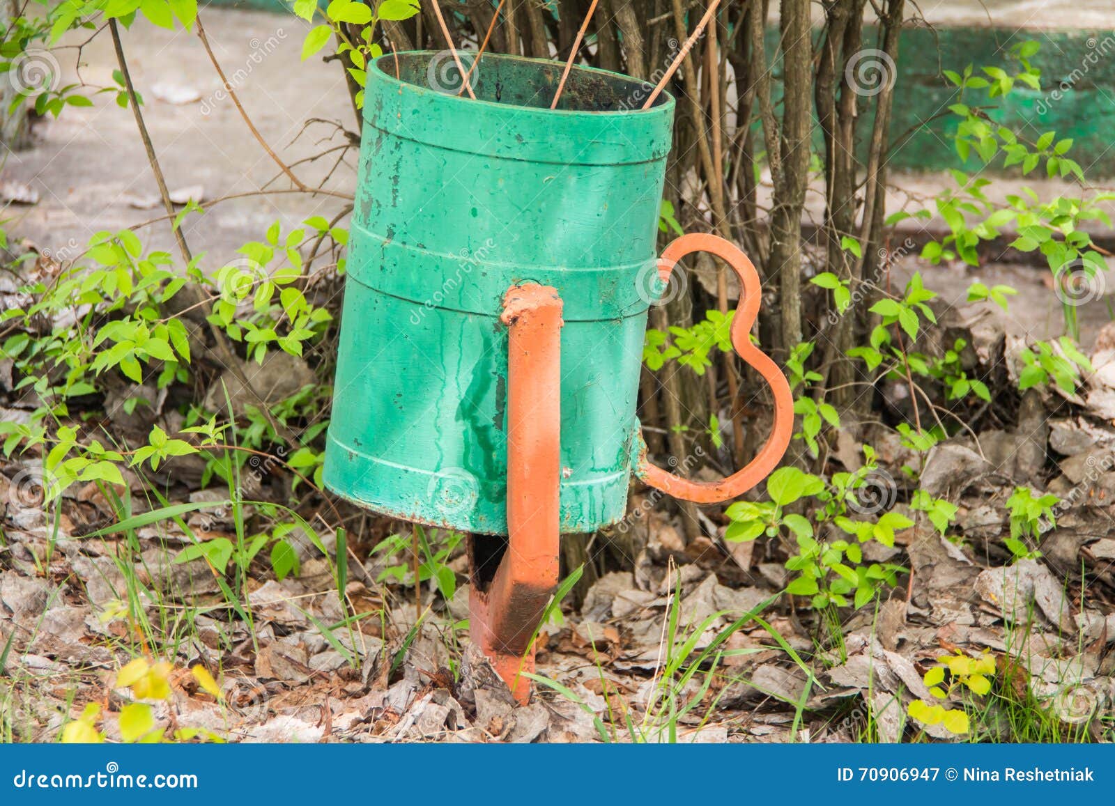 Green color dustbin stock image. Image of green, person - 70906947